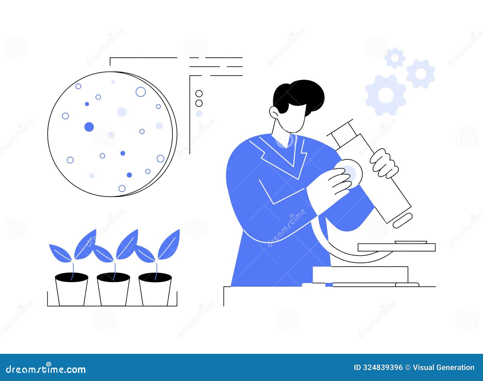 Study Microorganisms Abstract Concept Vector Illustration. Stock ...