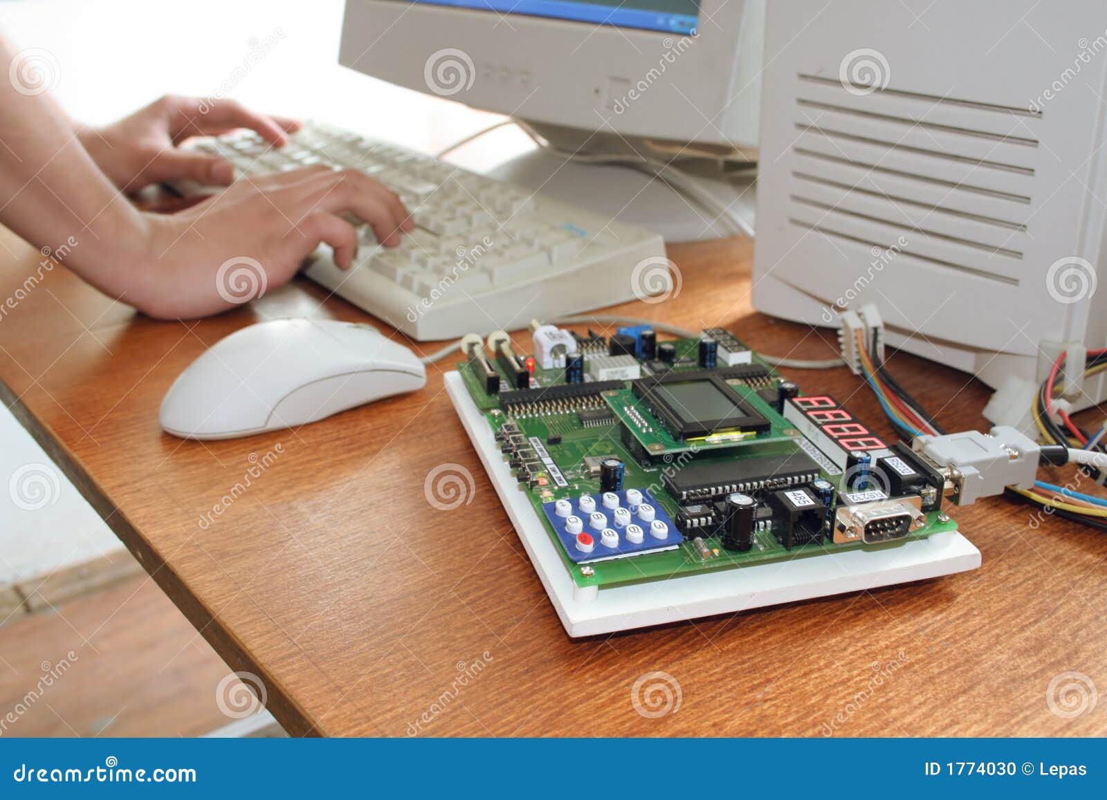 Study of the Microprocessor Stock Photo - Image of finger, analyzing ...