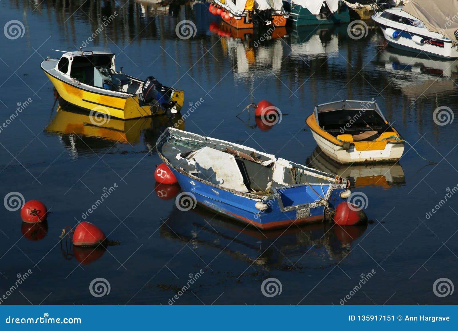 Study of Multi Coloured Small Boats Stock Image - Image of beach, small ...