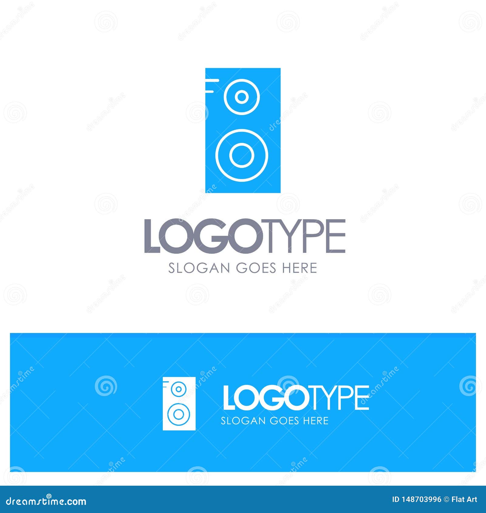 Study, Music Class, School Blue Solid Logo with Place for Tagline Stock ...