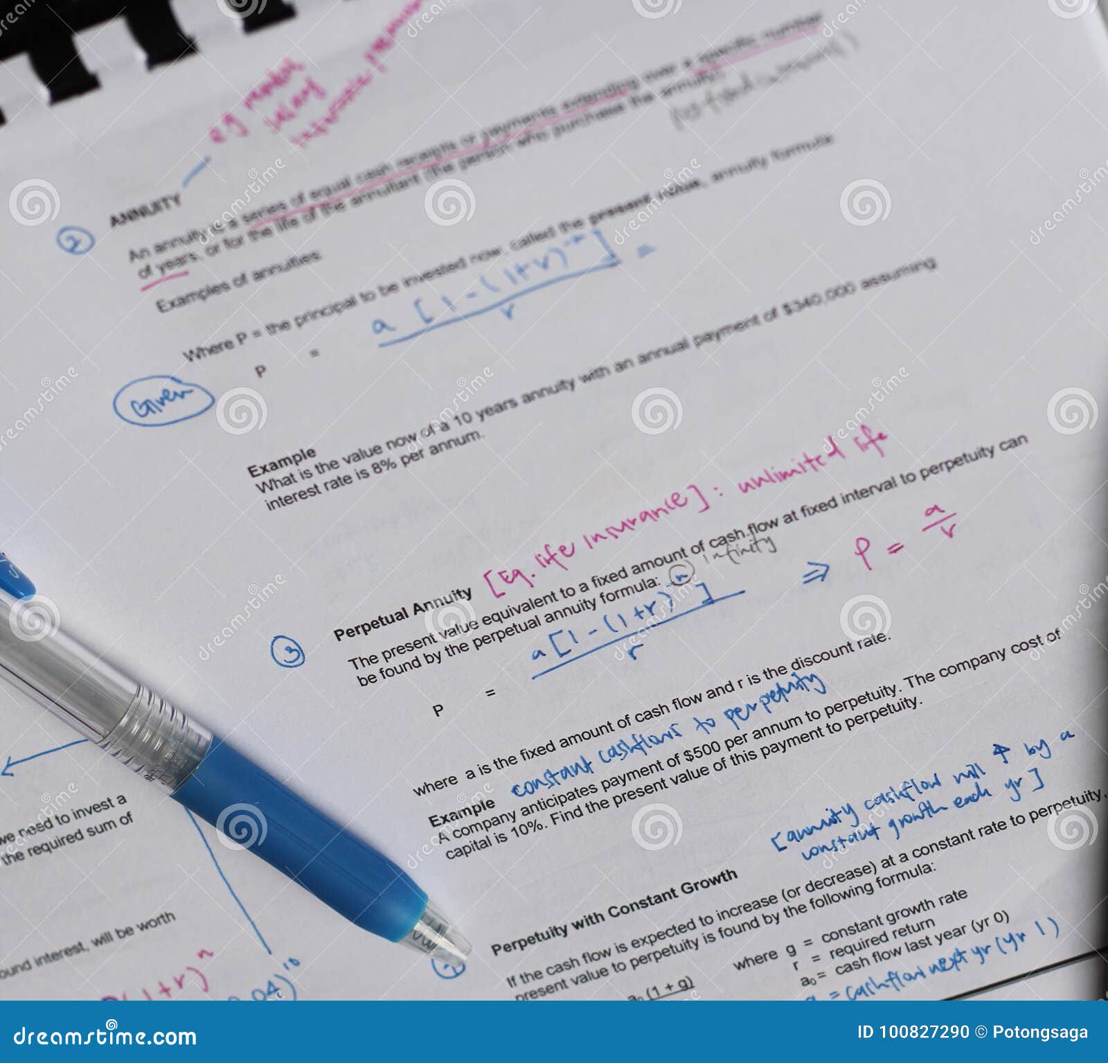 Study notes university stock photo. Image of study, finance - 100827290