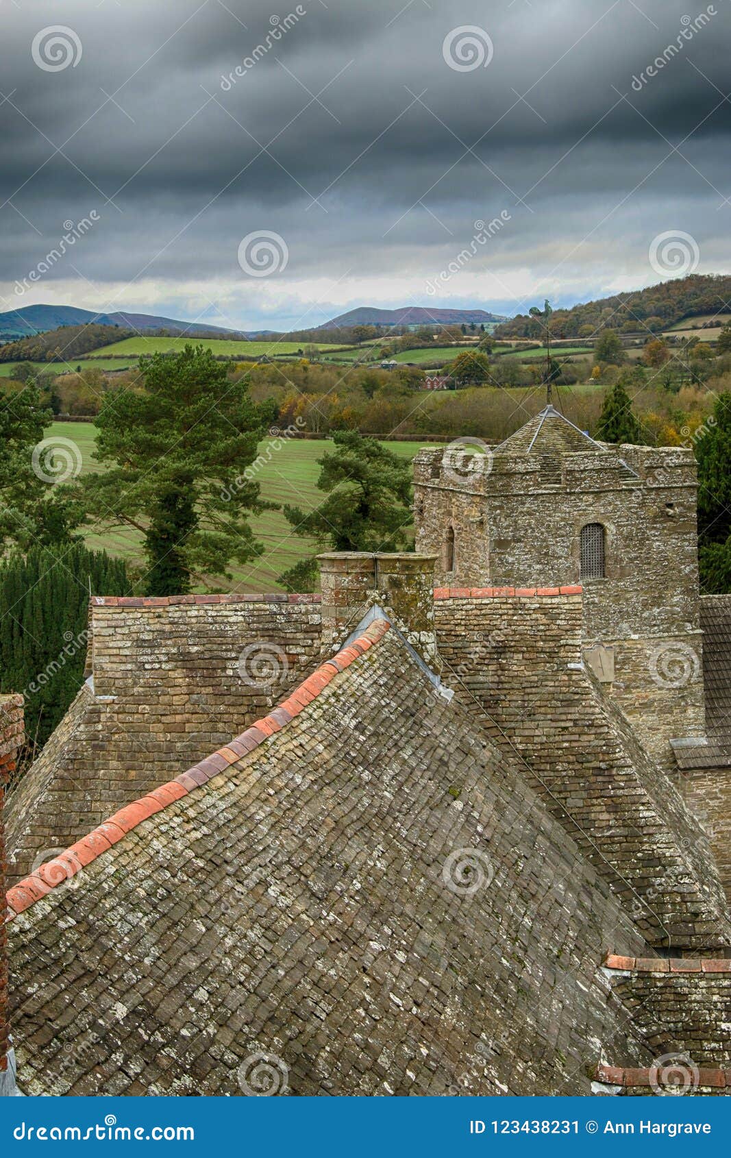 Old Slate and Stone Tile Rooftop Stock Image - Image of texture ...