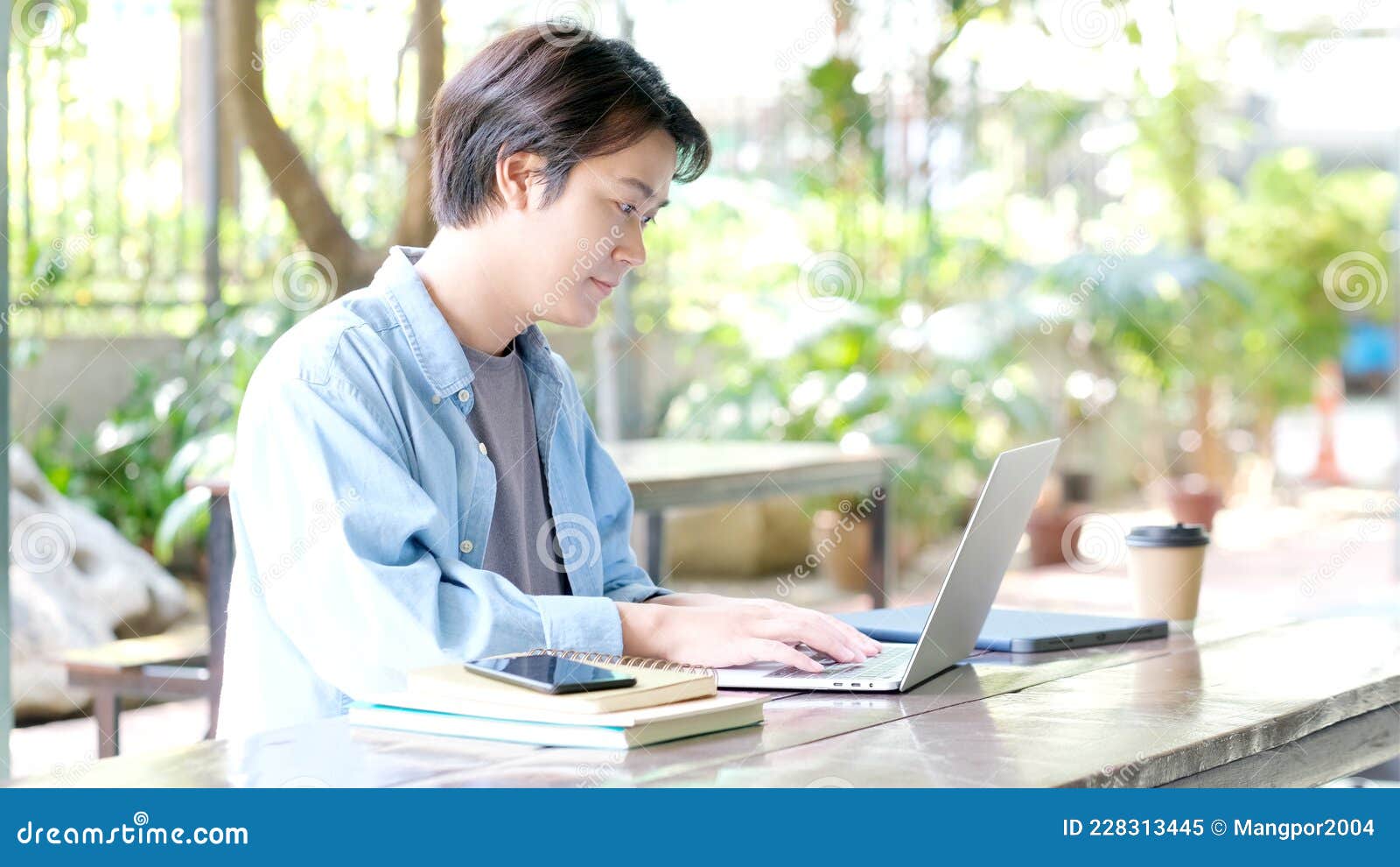 Study Online Class, Man Hand Typing on Laptop Computer while Learning ...