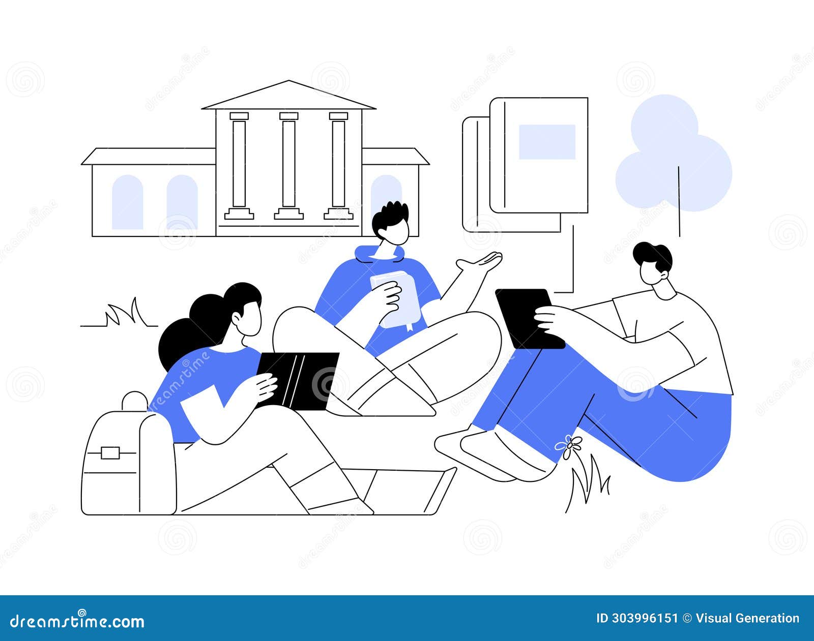 Set Of Friends, University Fellow Students Classmates Standing Together ...