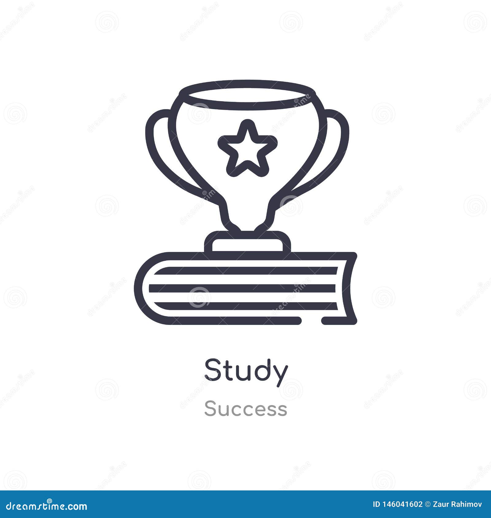 Study Outline Icon. Isolated Line Vector Illustration from Success ...