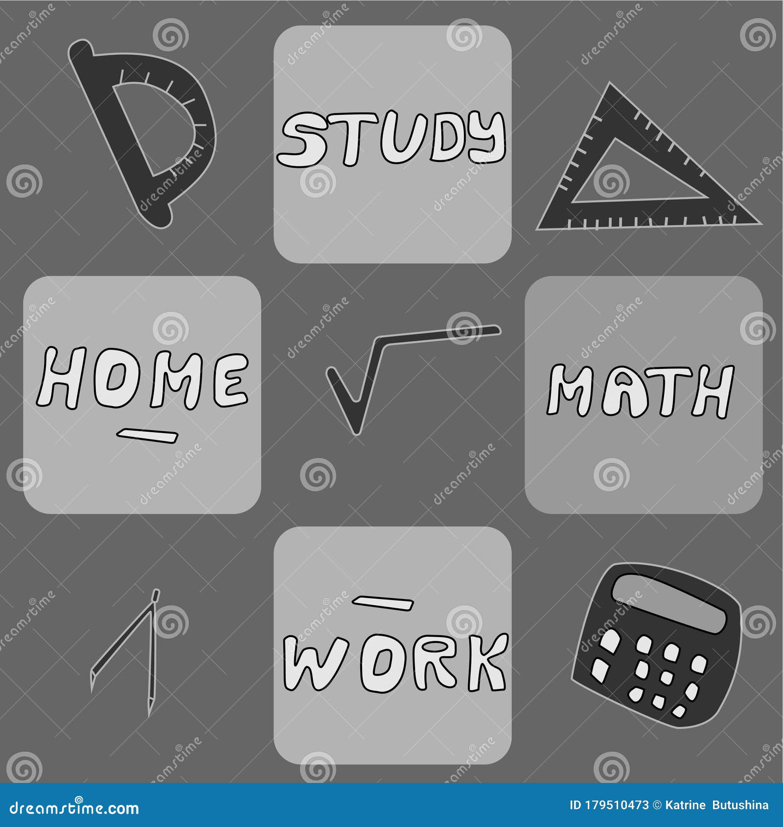Study Page. Card. Math Patterns. Stock Vector - Illustration of ...