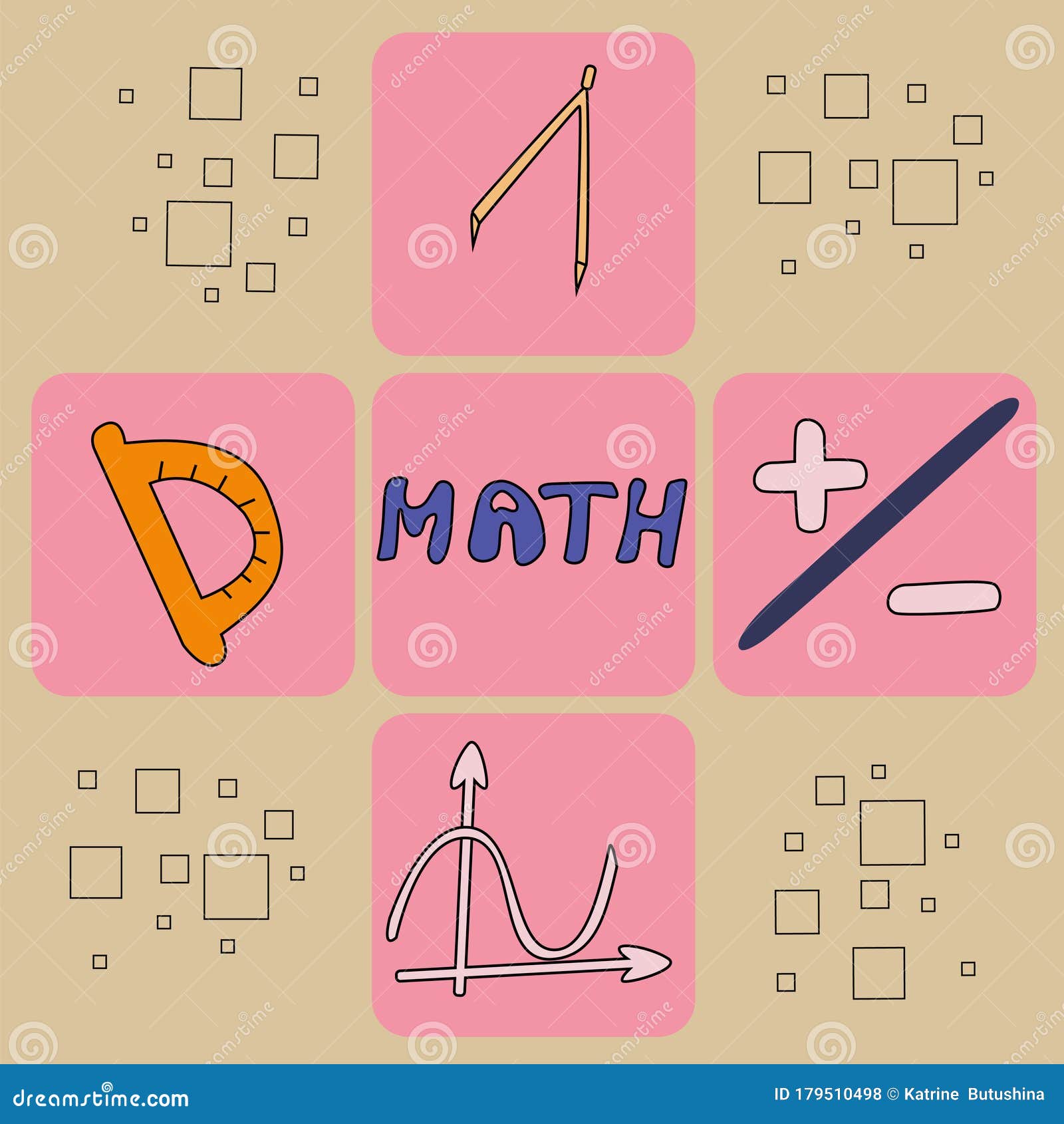 Study Page. Card. Math Patterns. Stock Vector - Illustration of ...