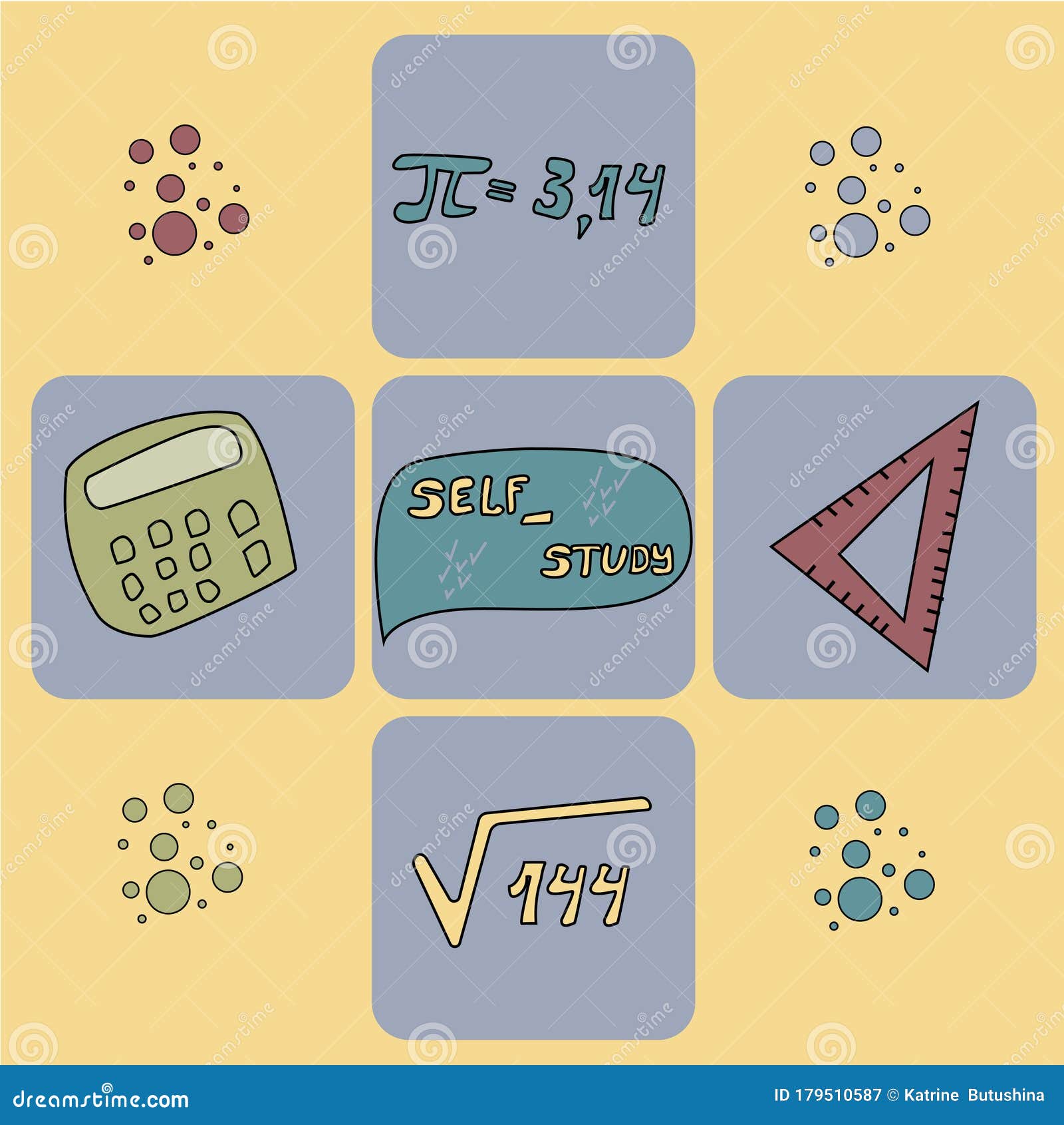 Study Page. Card. Math Patterns. Stock Vector - Illustration of ...