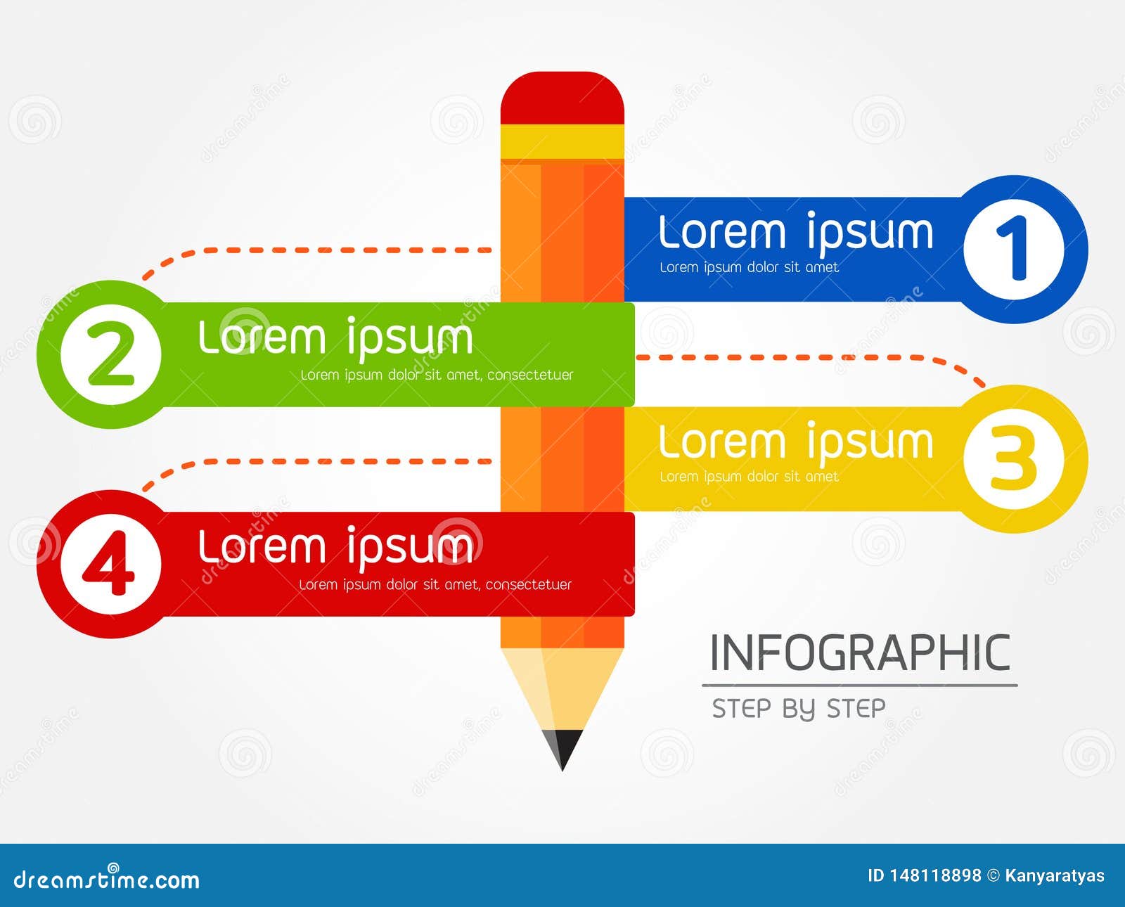 Study Pencil Step by Step Infographic, Vector Illustration. Stock ...