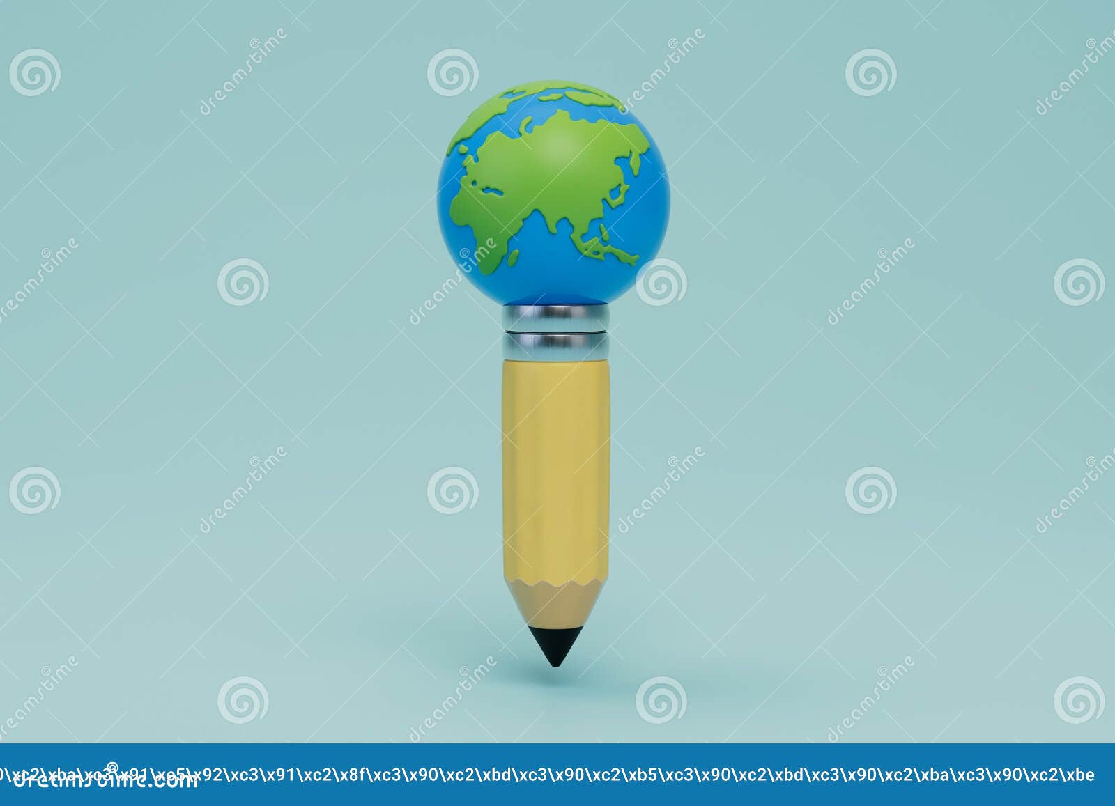 Study of the Planet. Pencil with a Planet on the Tip on a Blue ...