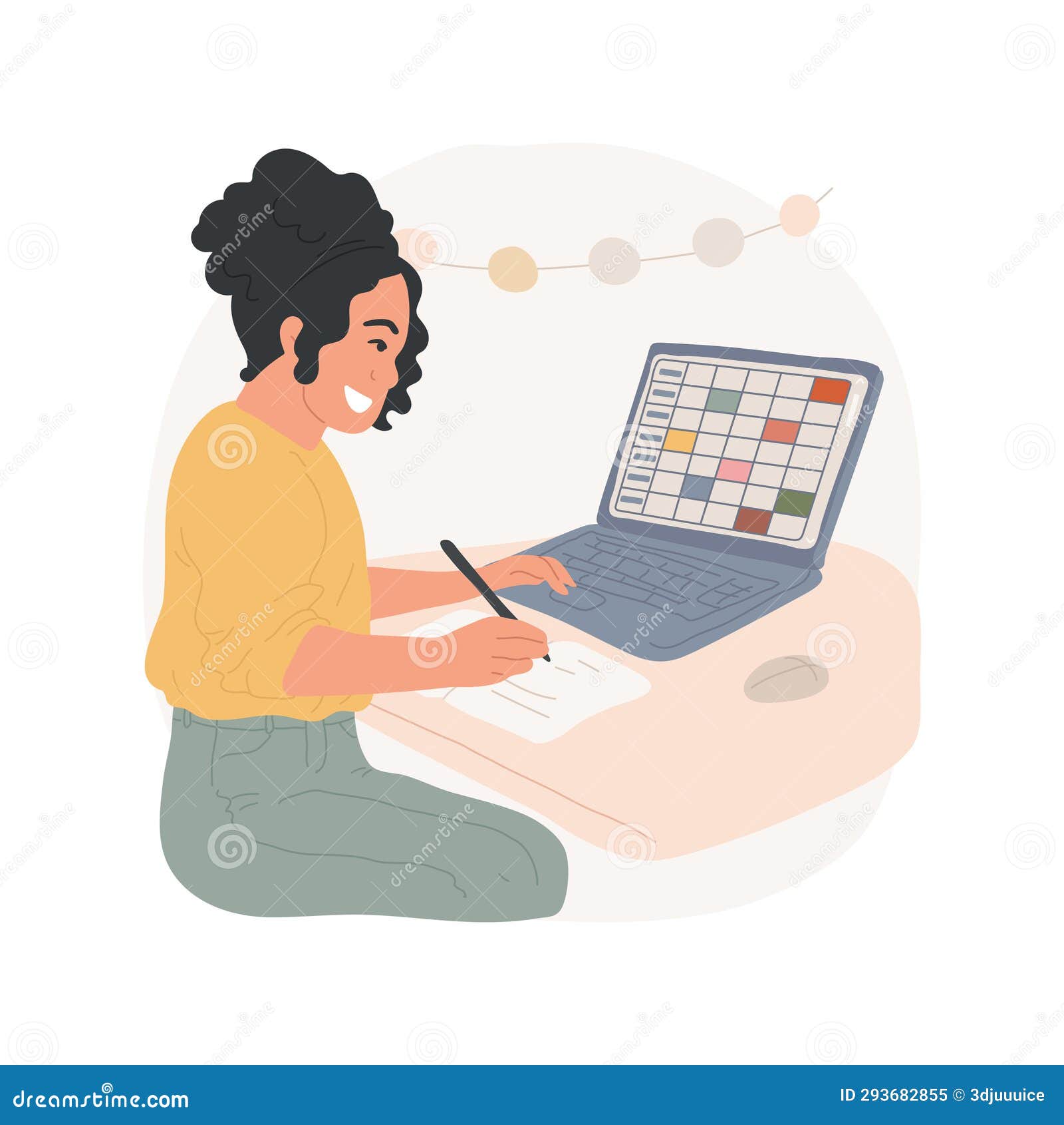 Study Planner Isolated Cartoon Vector Illustration. Stock Vector ...