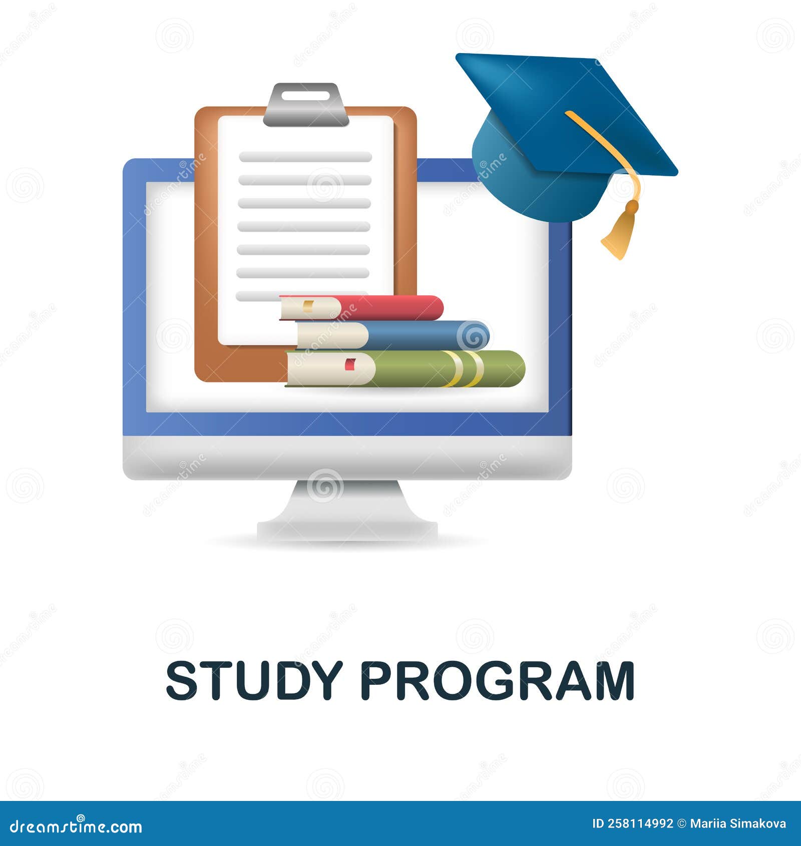 Study Program Icon. 3d Illustration from E-learning Collection ...