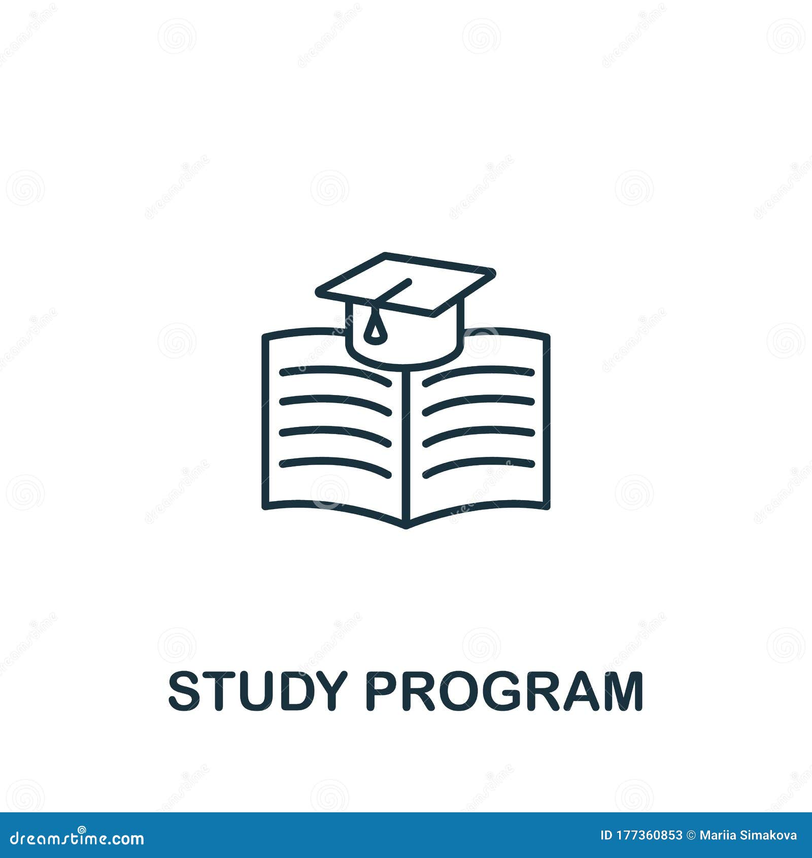 Study Program Icon from E-learning Collection. Simple Line Element ...