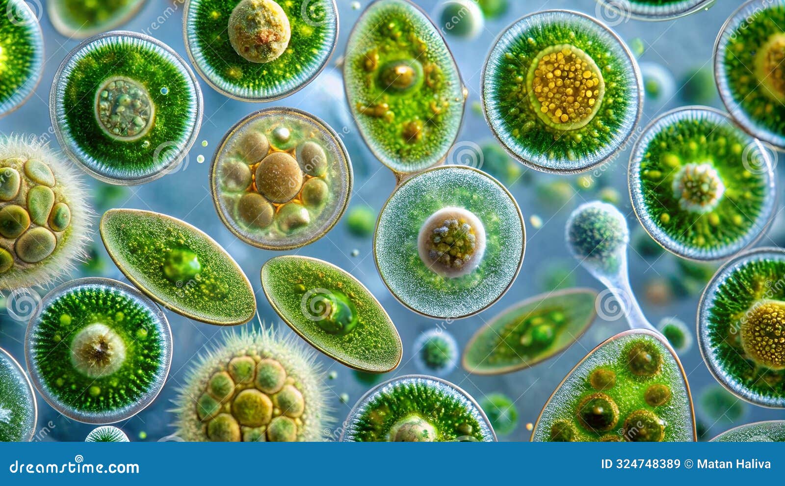 Study of Protozoa and Algae Under the Microscope for Education. Stock ...