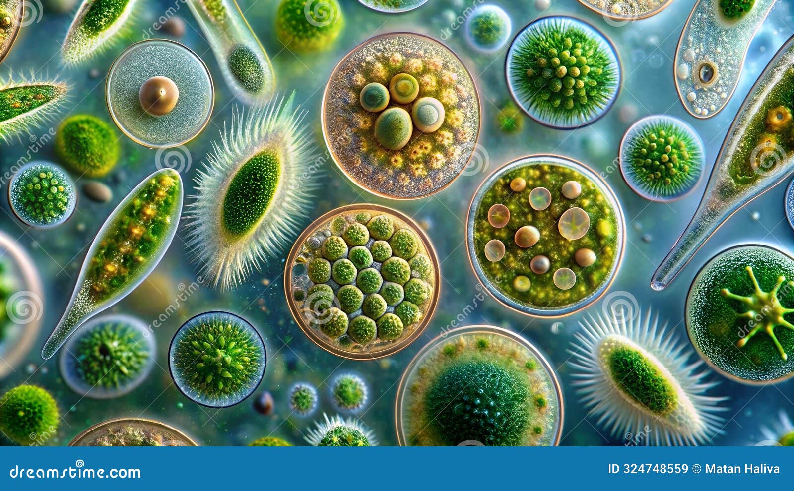 Study of Protozoa and Algae Under the Microscope for Education. Stock ...