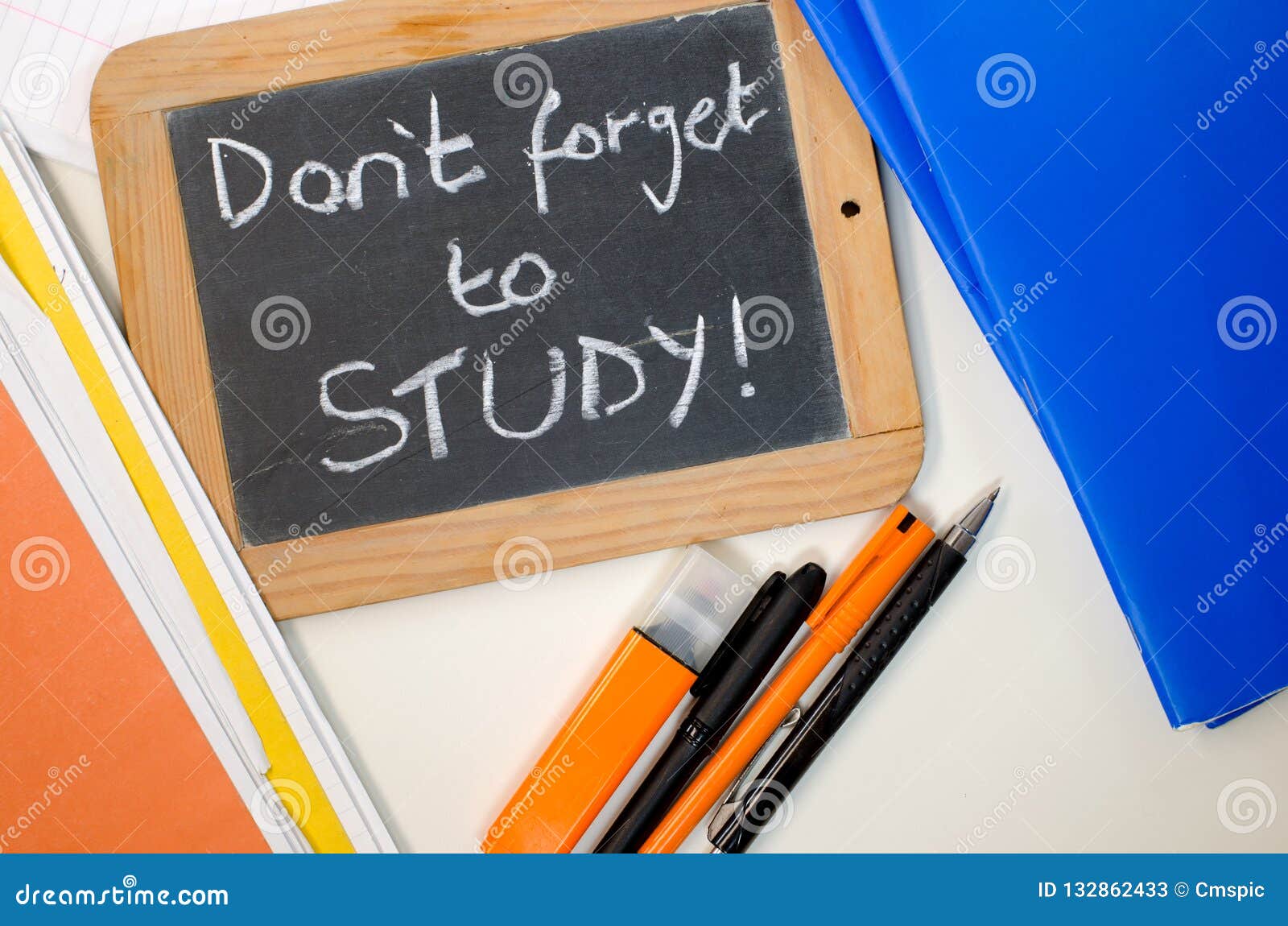 Study reminder concept stock image. Image of exercise - 132862433