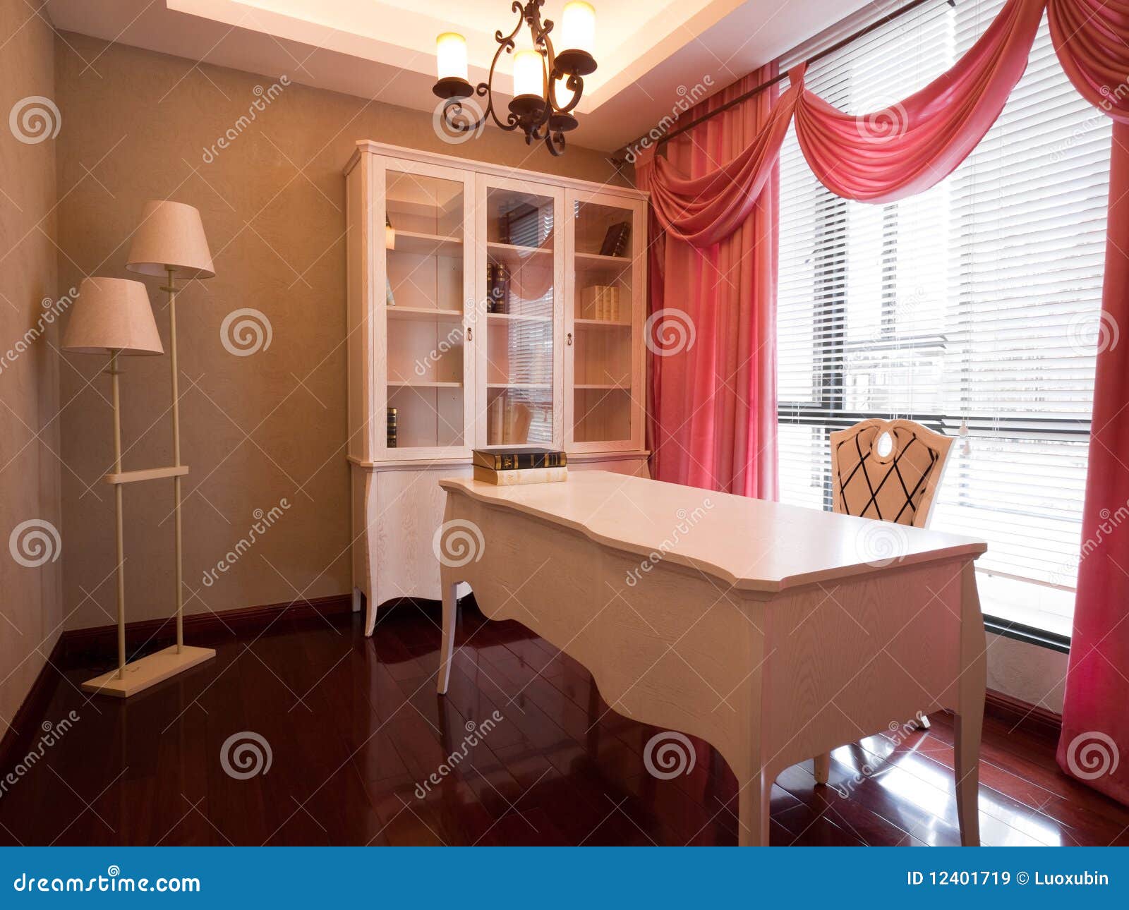 Study room stock image. Image of curtain, wooden, book - 12401719