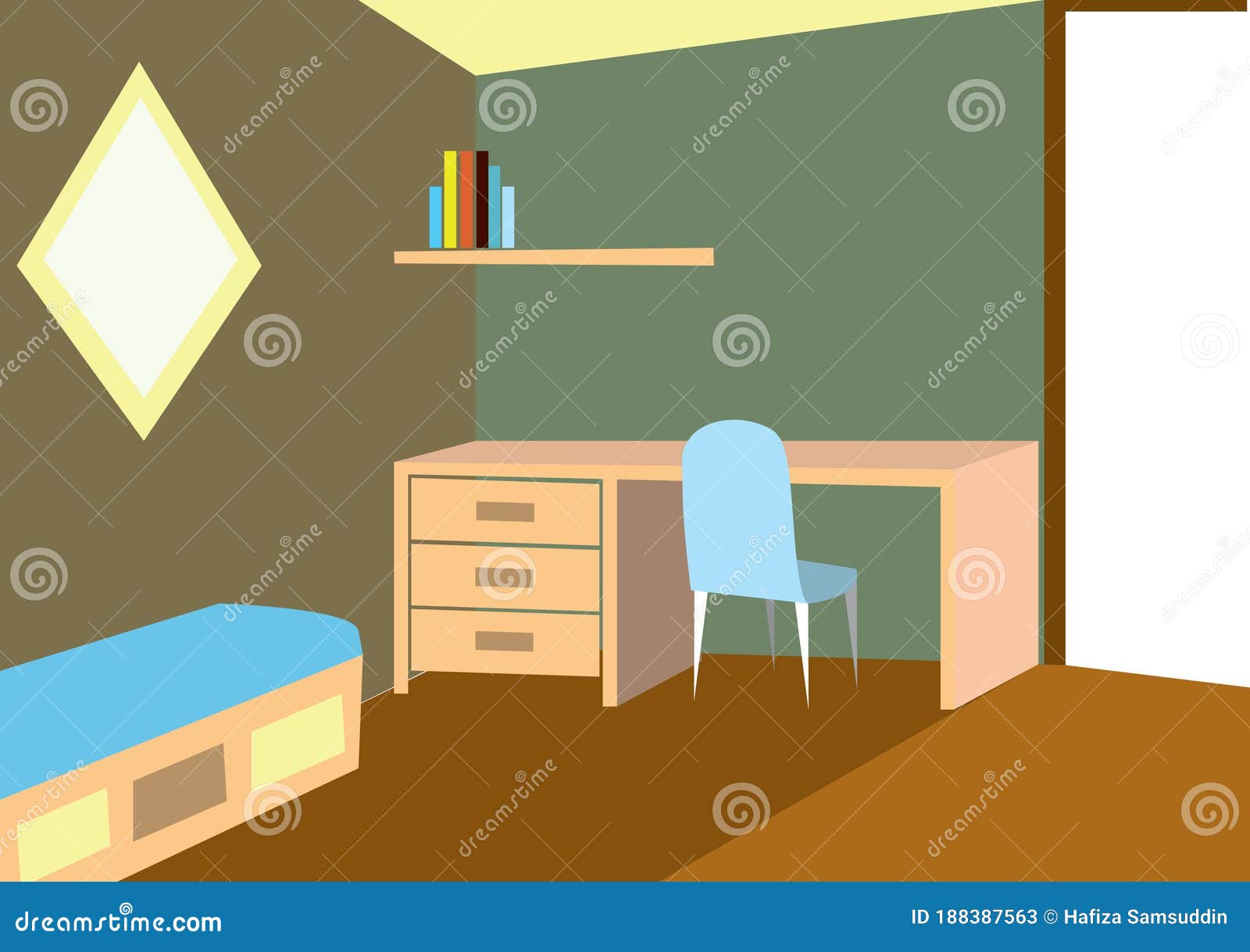 Study Room. Vector Illustration Decorative Design Stock Vector ...