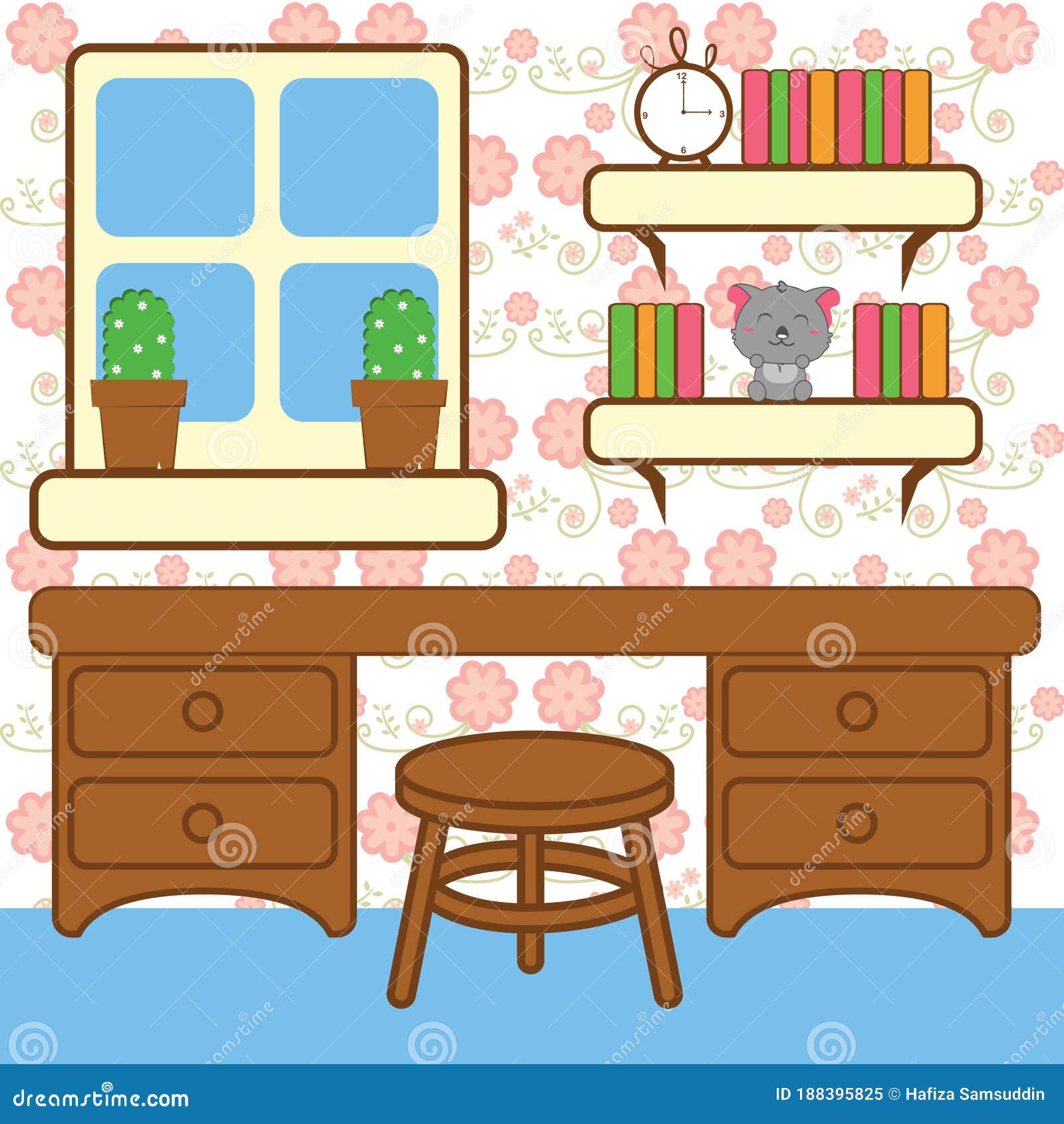 Study Room. Vector Illustration Decorative Design Stock Vector ...