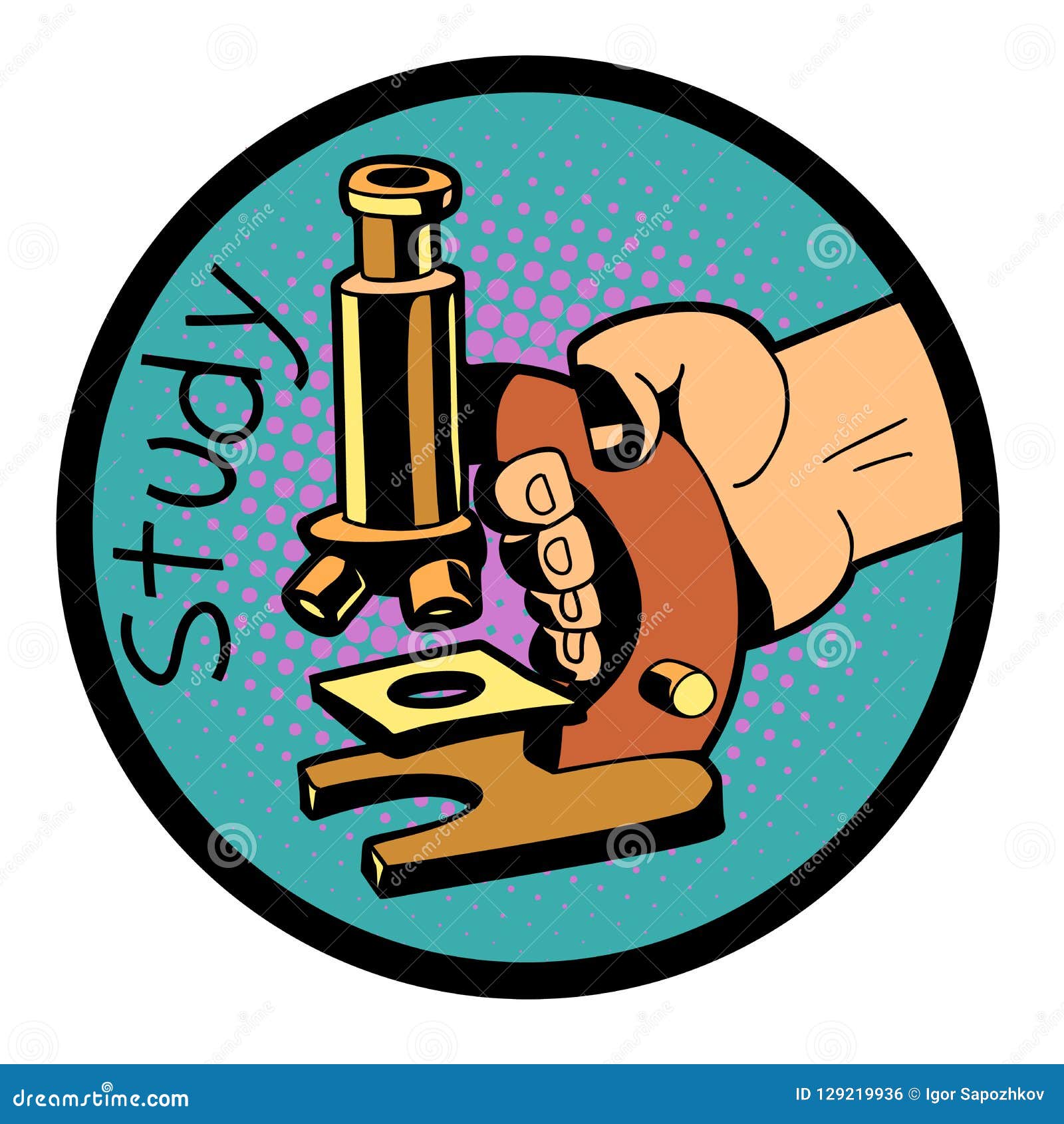 Science Microscope Biology Equipment Emblem Vector Illustration ...