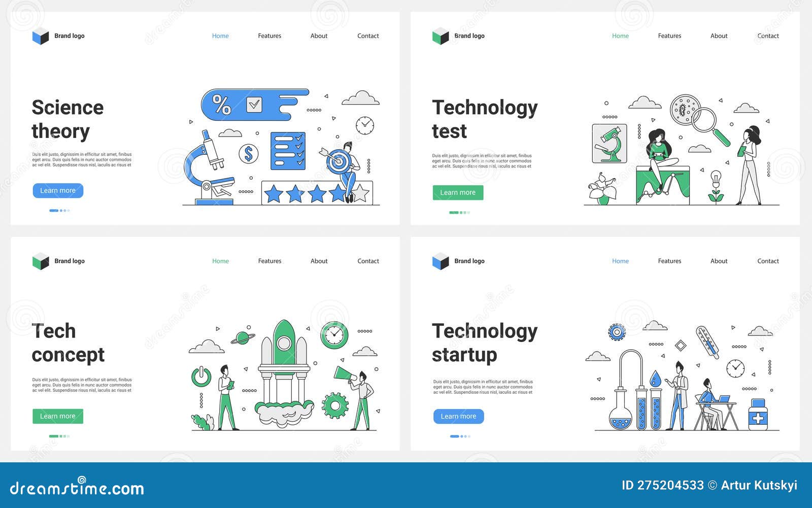 Study of Scientific Theory, Tech Startup, Modern Science Technology Set ...