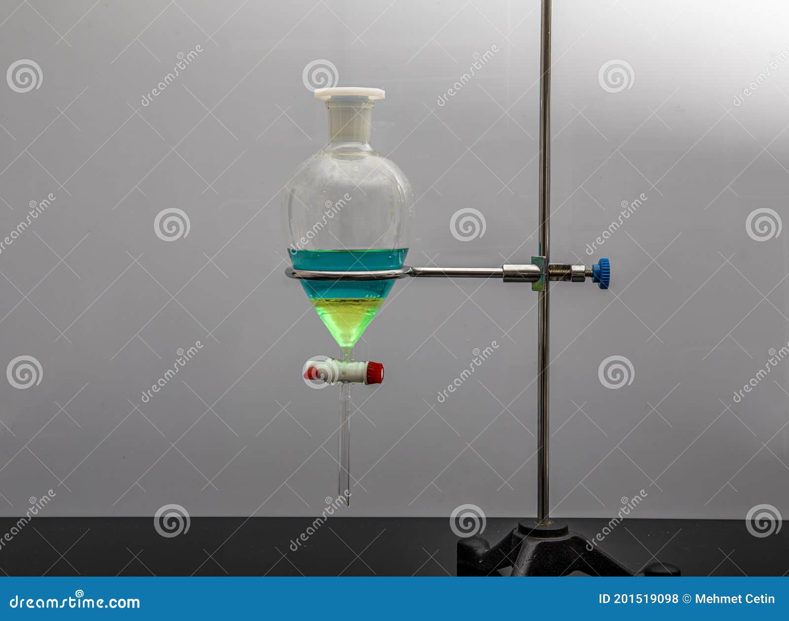 Separation Funnels With Biological Samples After Being Digested Waiting ...