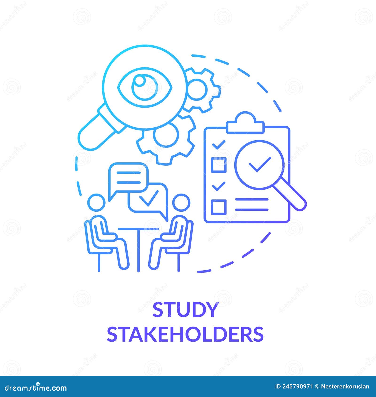 Study Stakeholders Blue Gradient Concept Icon Stock Vector ...