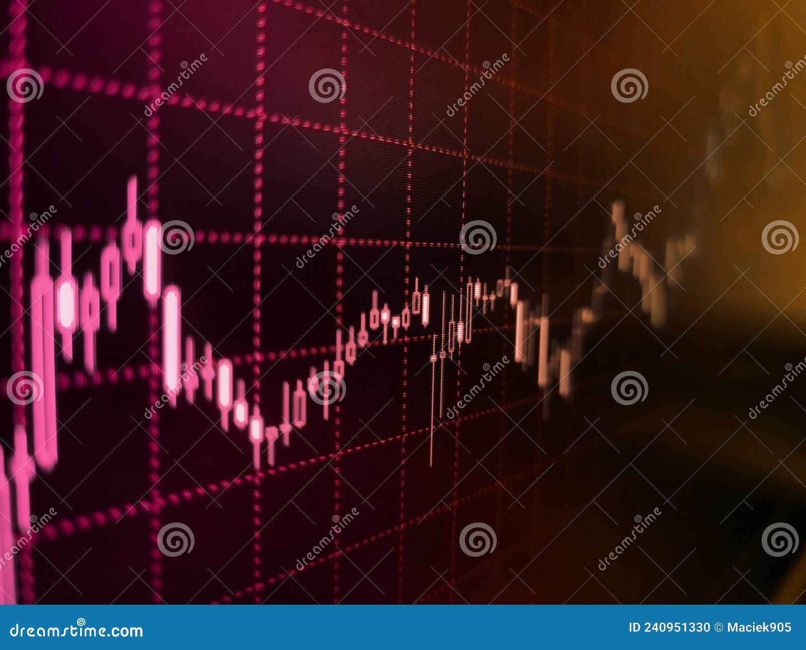 Study the Stock Market Data on the Screen. Stock Market Graph with ...