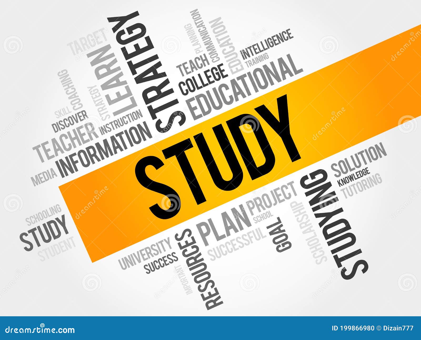 STUDY word cloud concept stock illustration. Illustration of education ...