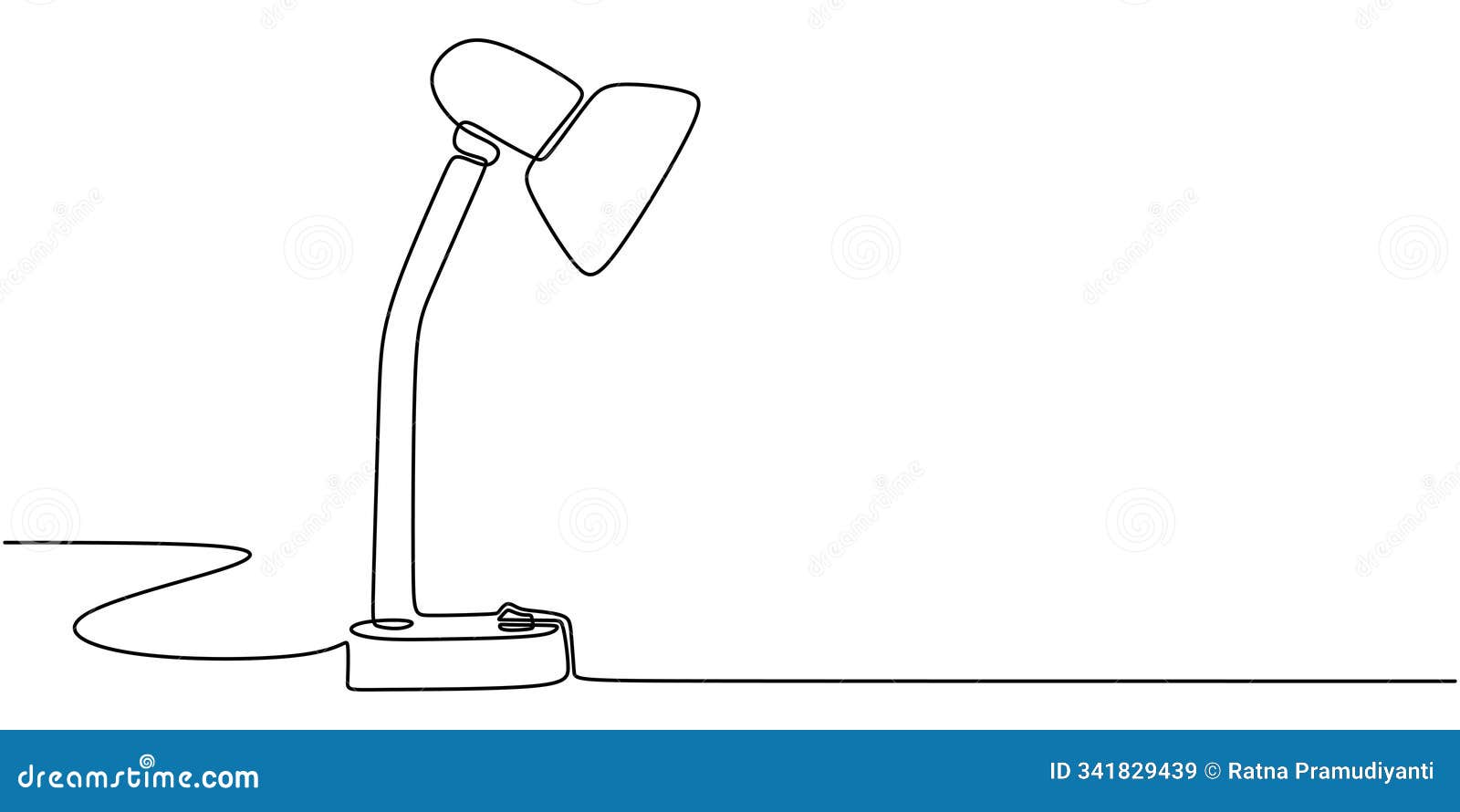 Study Table Lamp in Continuous Line Drawing. Education Symbol ...