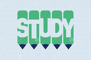 Study Text with Pen Symbol Creative Ideas Design. Study Typography ...