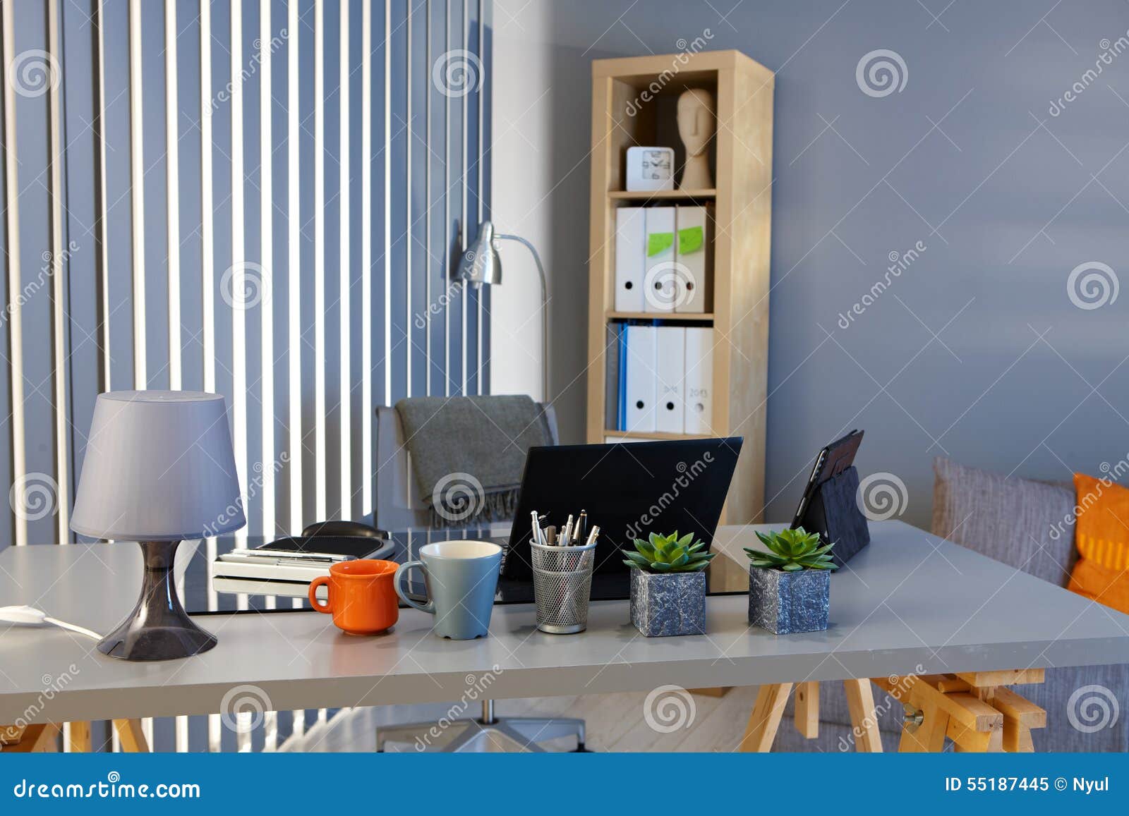 Study with tidy desktop stock image. Image of stockphoto - 55187445