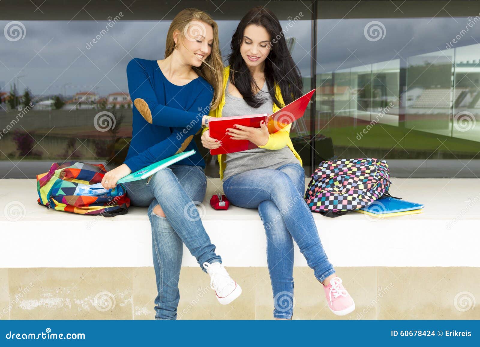 Study time stock photo. Image of friends, notebook, happy - 60678424