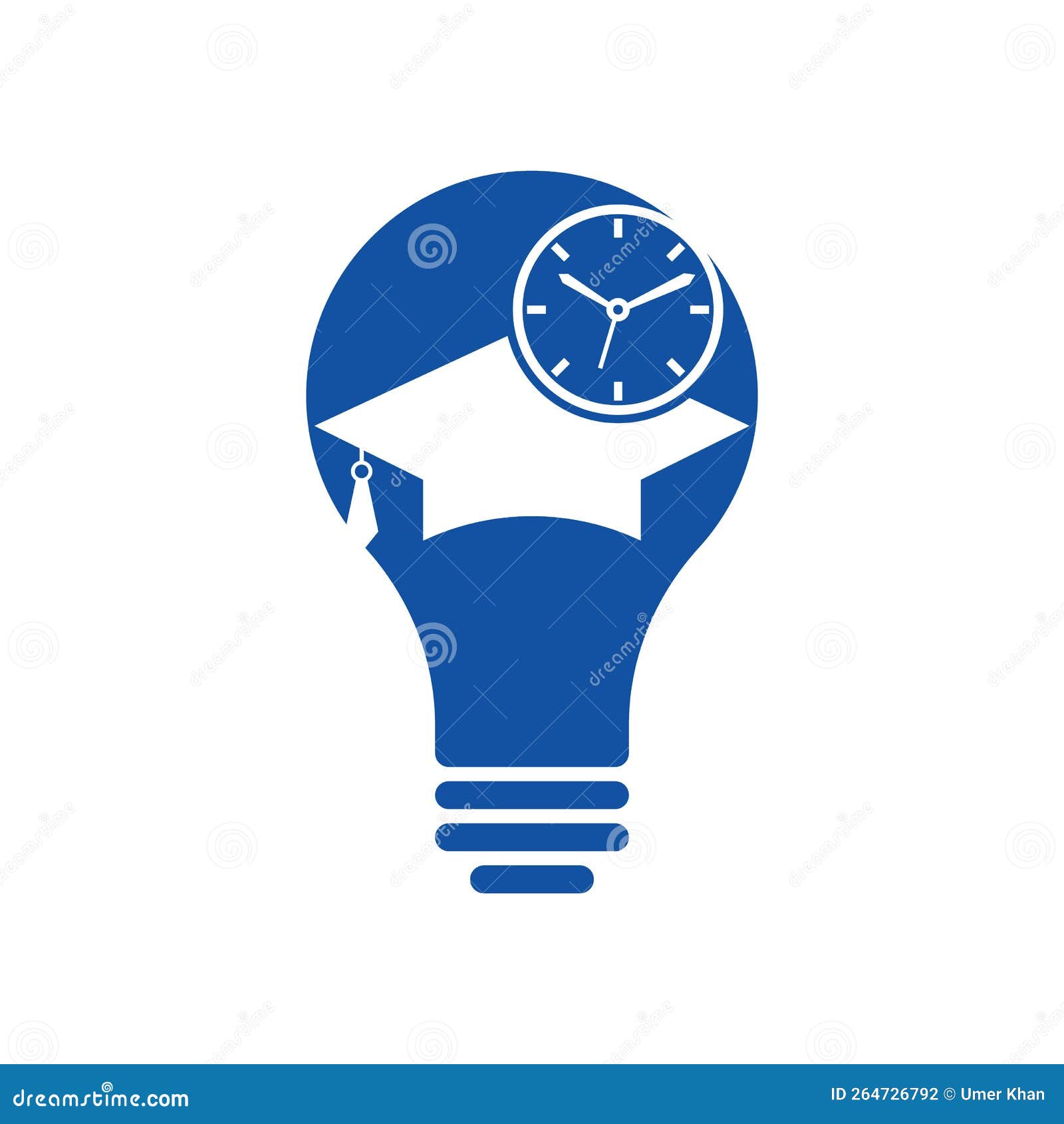 Study Time Bulb Shape Concept Vector Logo Design. Stock Vector ...