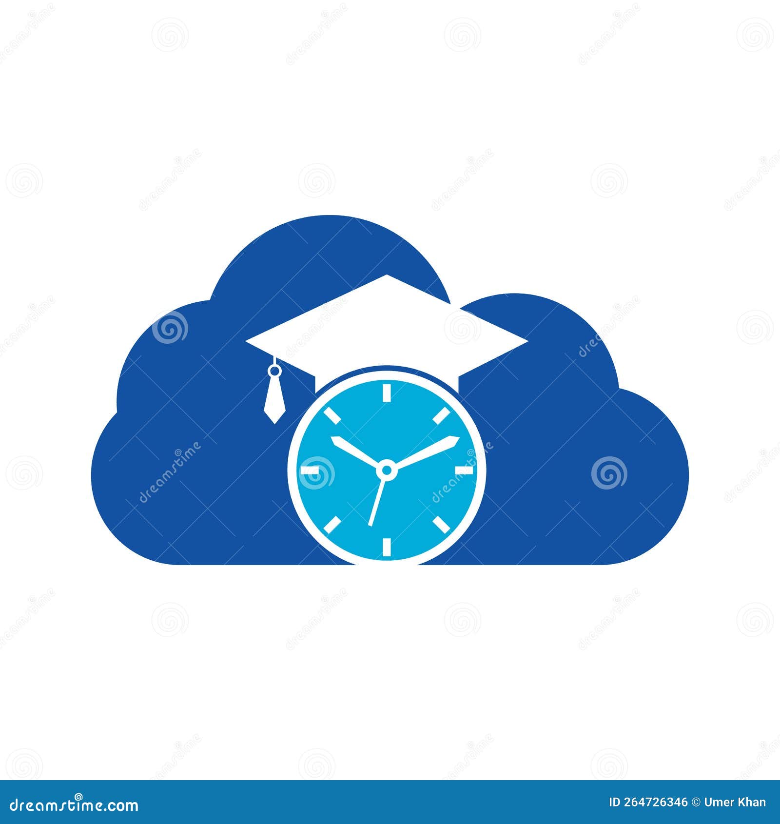 Study Time Cloud Shape Concept Vector Logo Design. Stock Vector ...