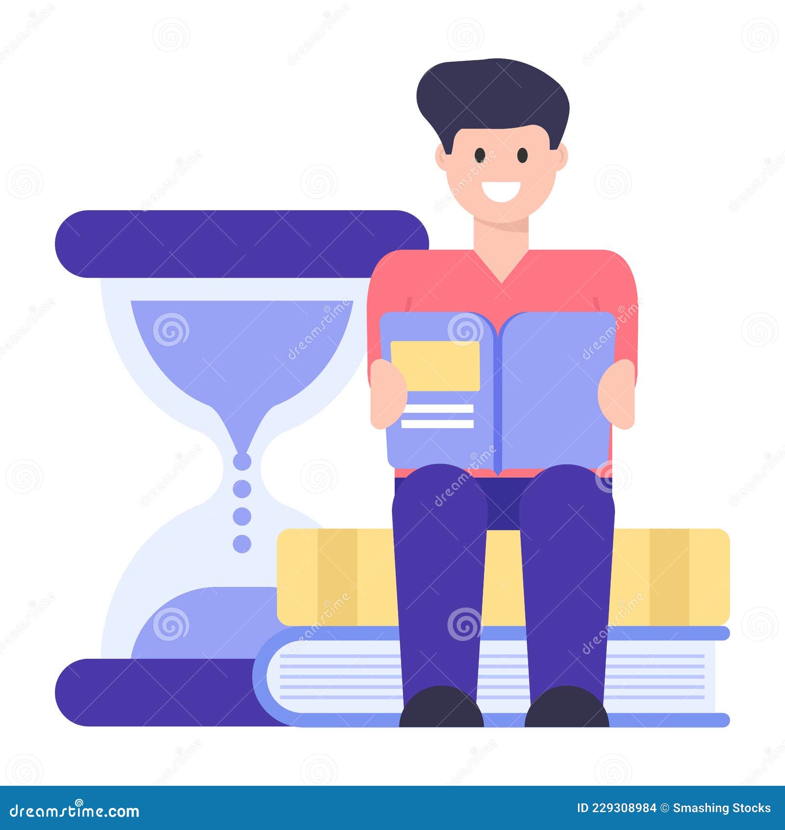 Study Time stock vector. Illustration of person, time - 229308984