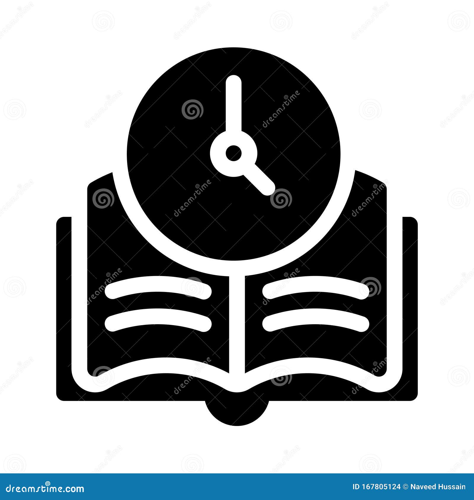 Study Time Vector Glyph Flat Icon Stock Illustration - Illustration of ...