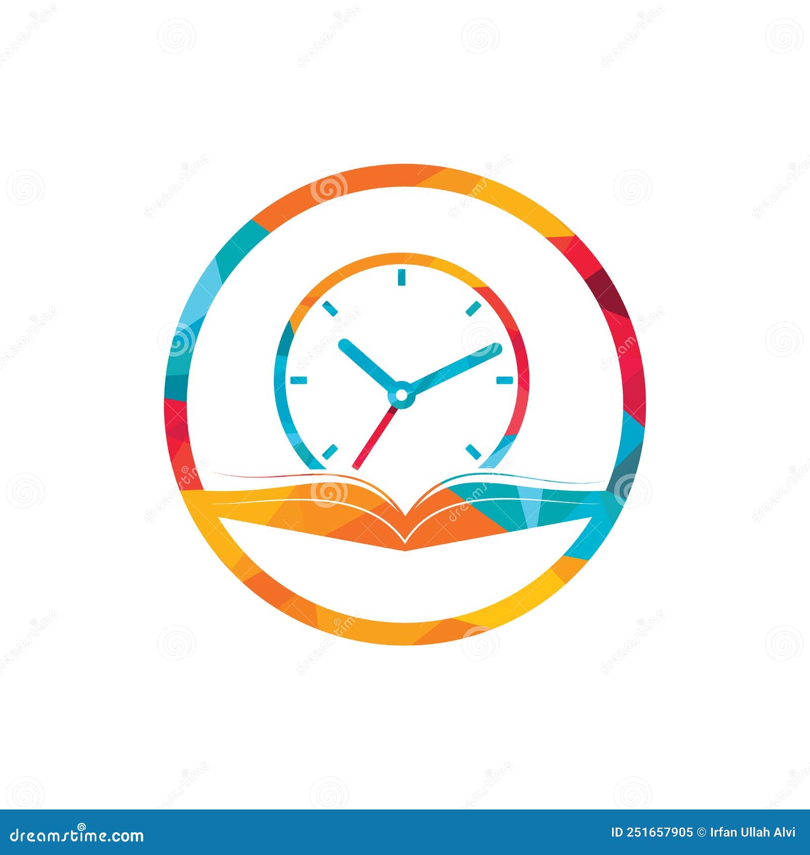 Study Time Vector Logo Design. Book with Clock Icon Design. Stock ...