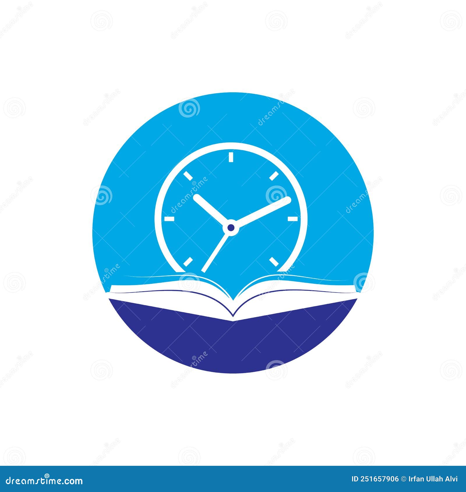Study Time Vector Logo Design. Book with Clock Icon Design. Stock ...