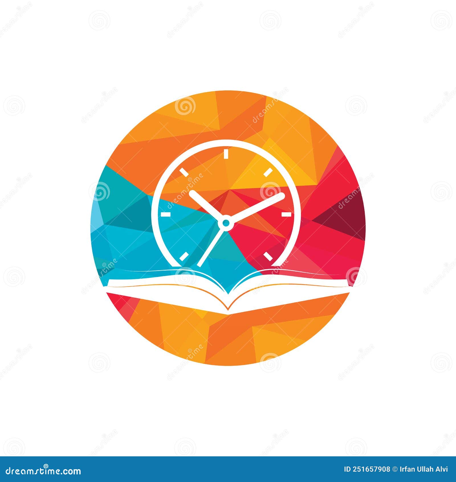 Study Time Vector Logo Design. Book with Clock Icon Design. Stock ...