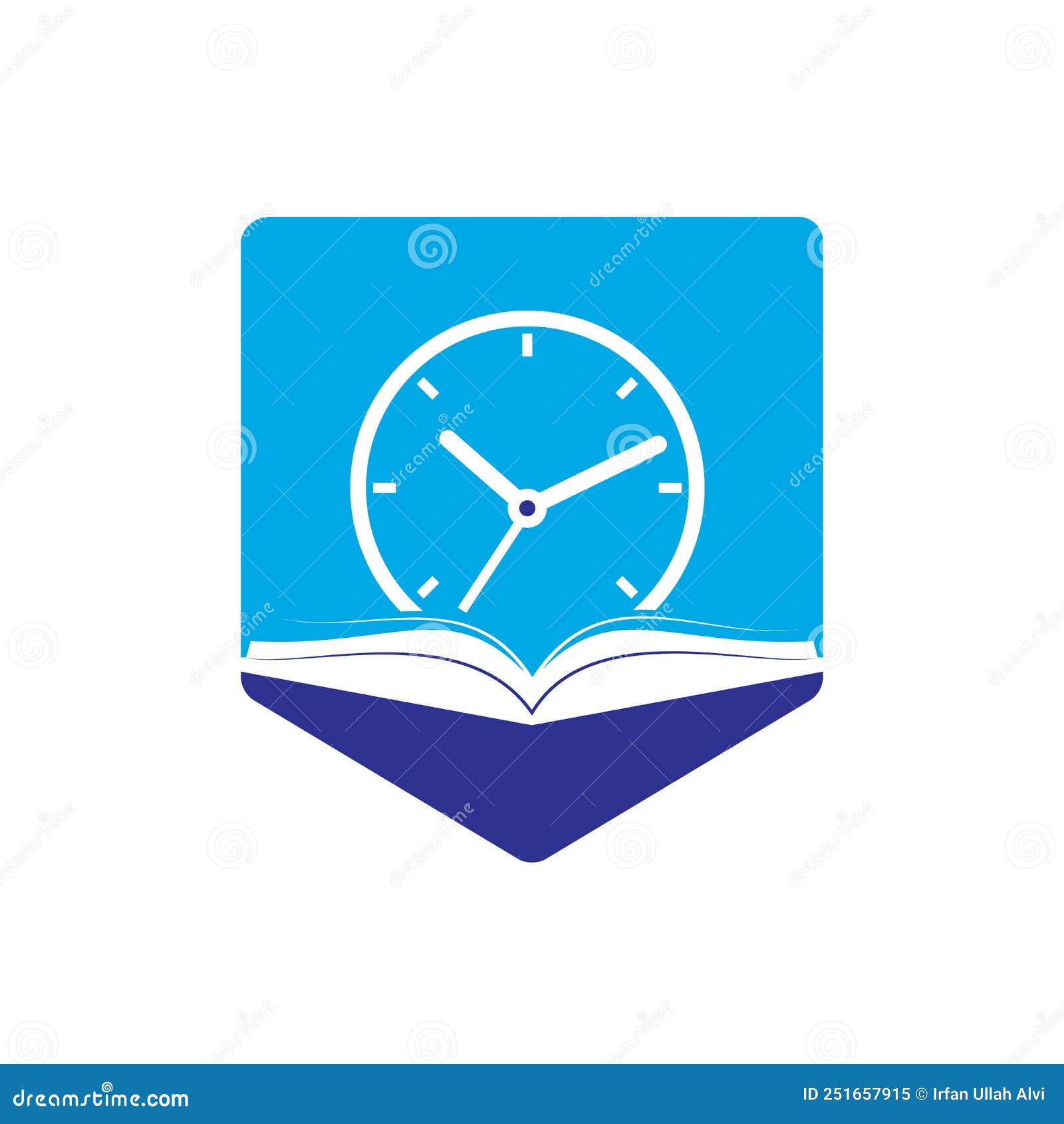 Study Time Vector Logo Design. Book with Clock Icon Design. Stock ...