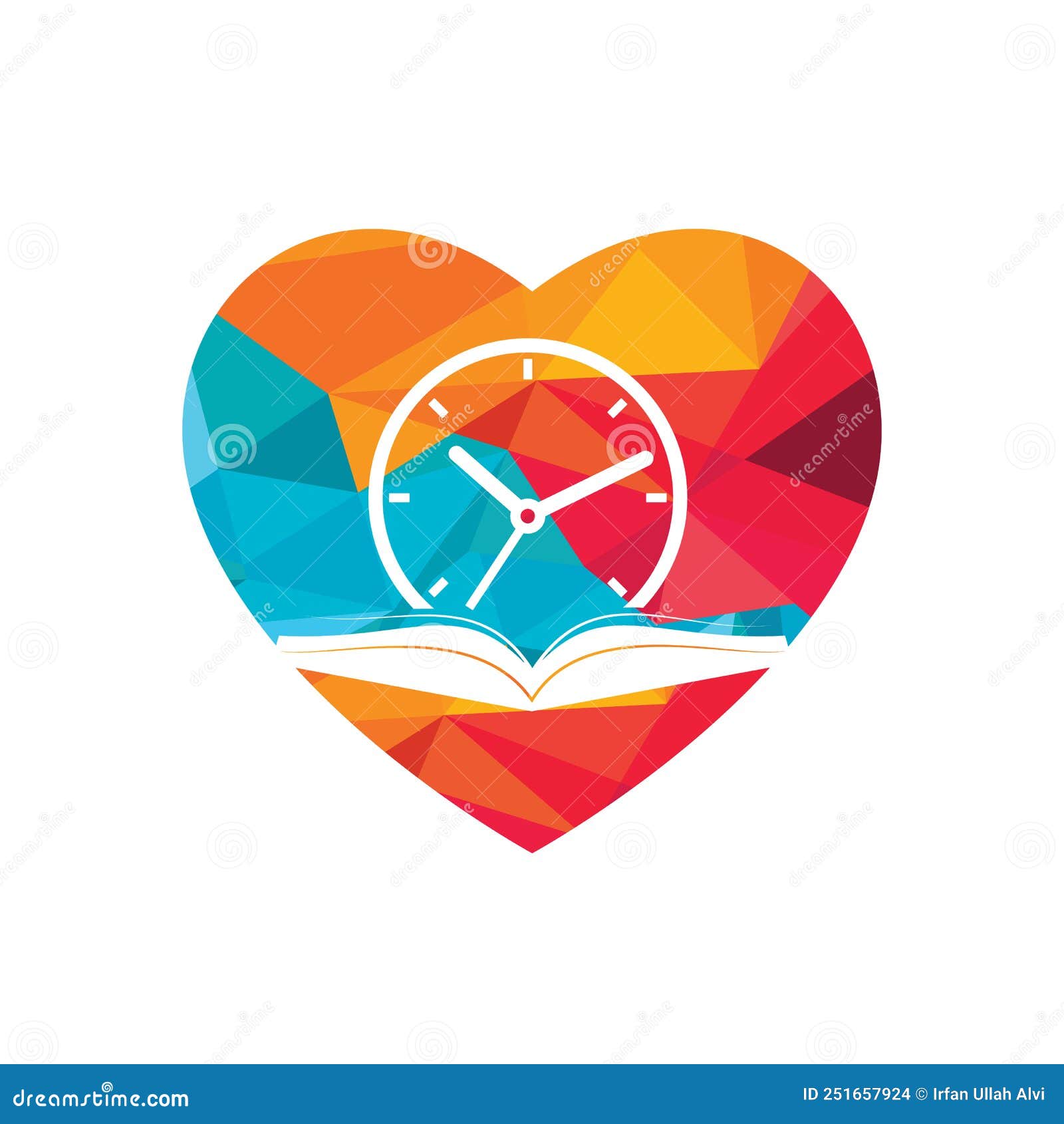 Study Time Vector Logo Design. Book with Clock Icon Design. Stock ...