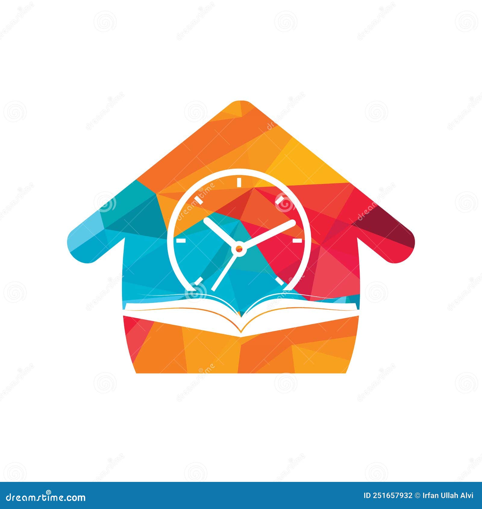Study Time Vector Logo Design. Book with Clock Icon Design. Stock ...