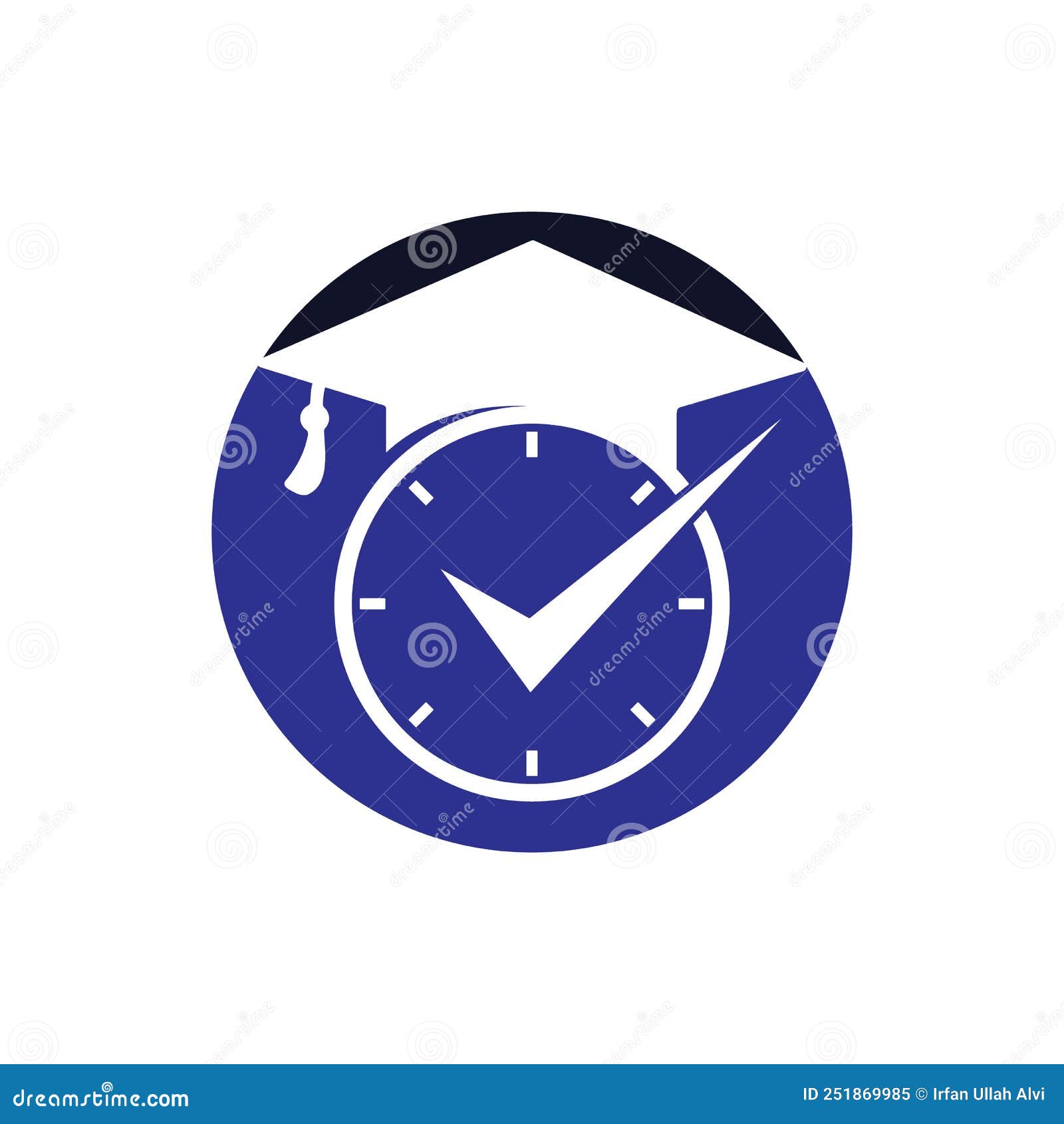 Study Time Vector Logo Design. Graduation Hat with Clock and Check Icon ...