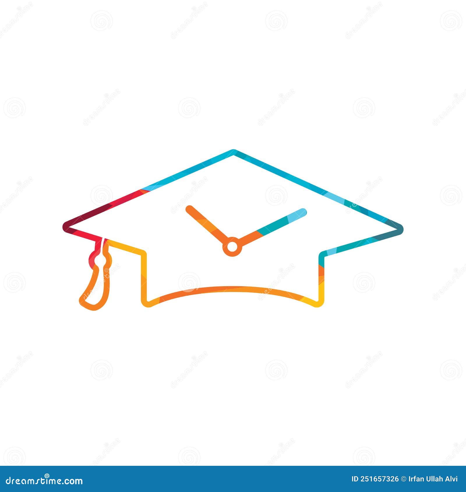 Study Time Vector Logo Design. Graduation Hat with Clock Icon Design ...