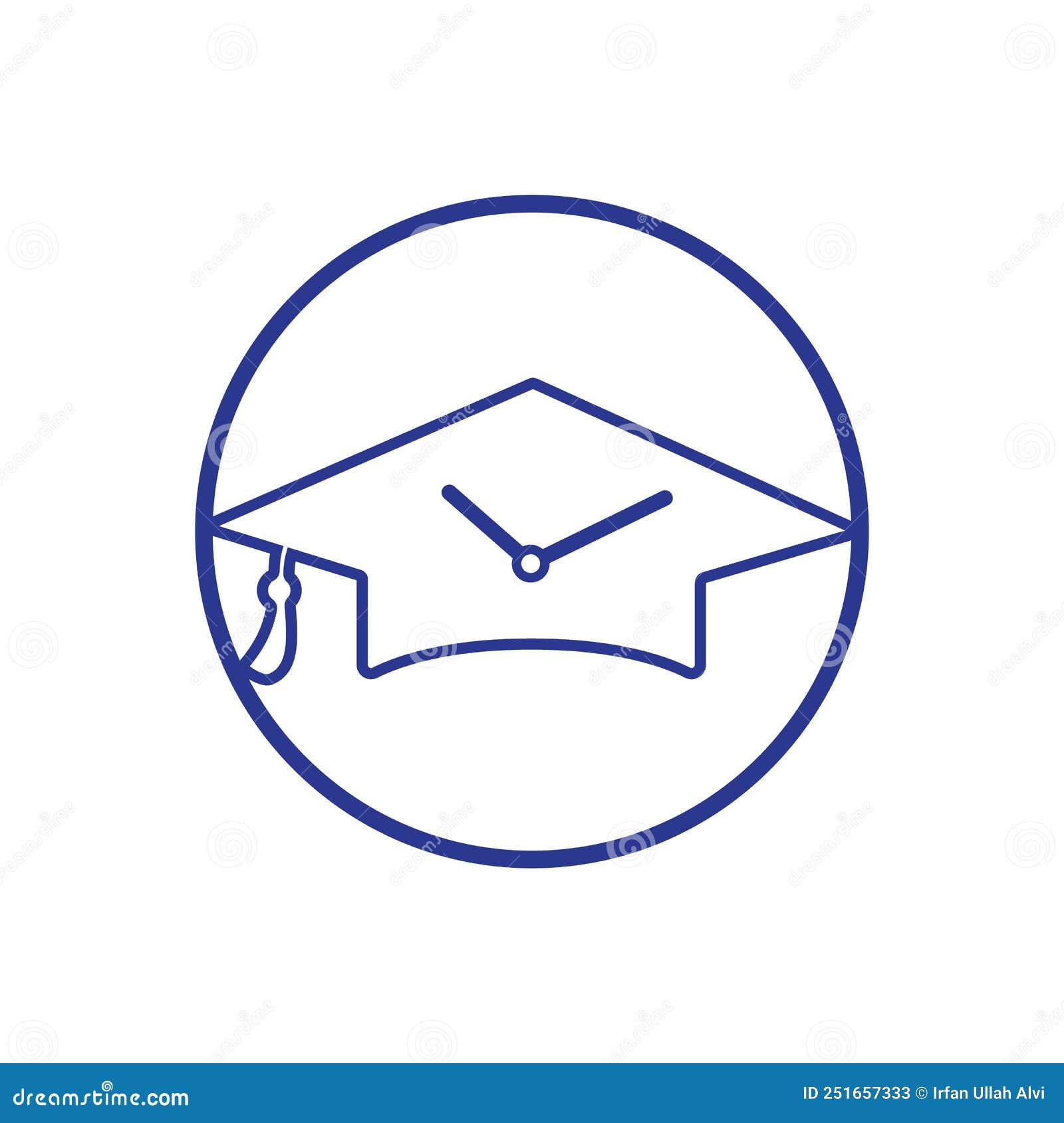 Study Time Vector Logo Design. Graduation Hat with Clock Icon Design ...