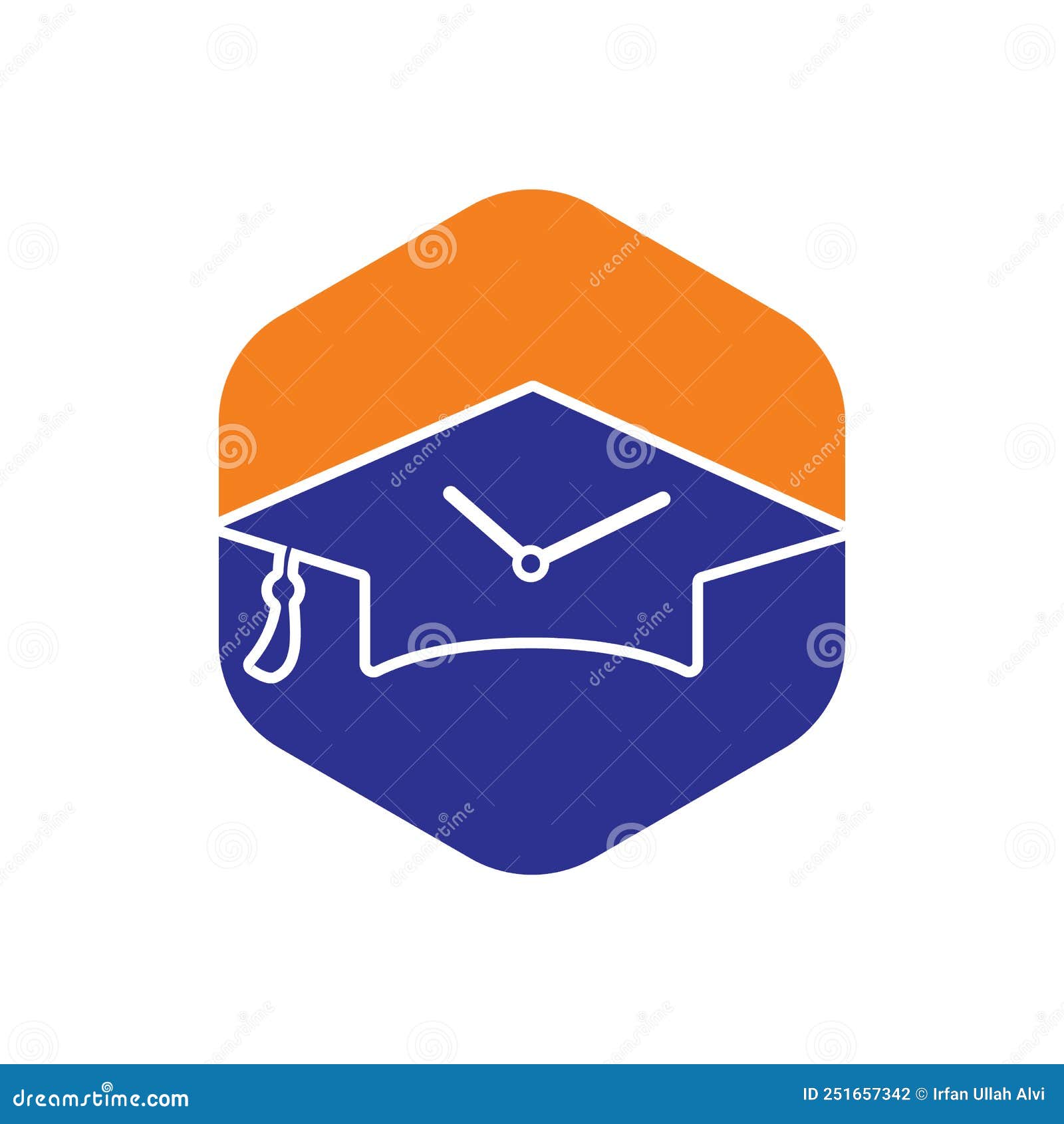 Study Time Vector Logo Design. Graduation Hat with Clock Icon Design ...