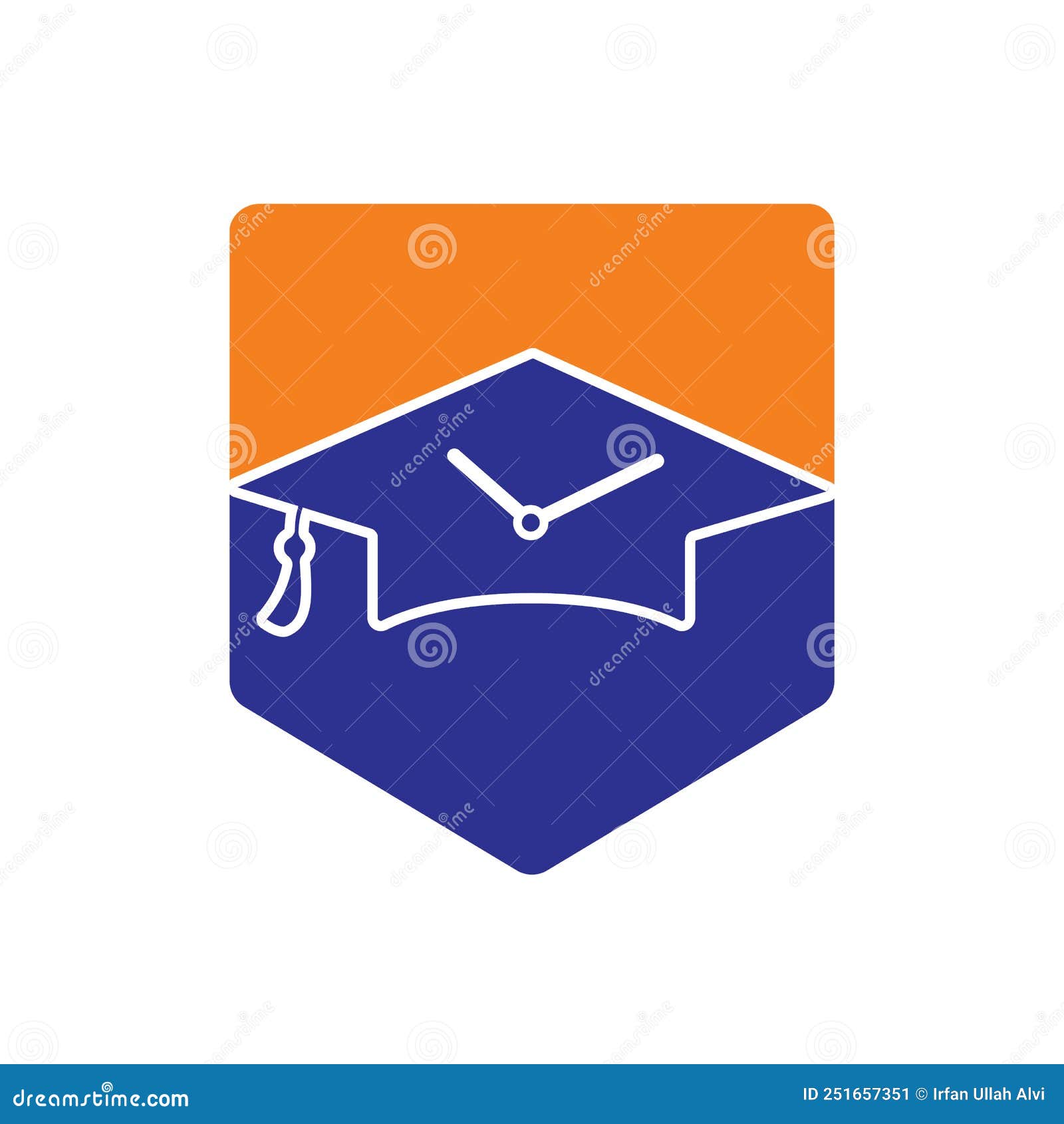 Study Time Vector Logo Design. Graduation Hat with Clock Icon Design ...
