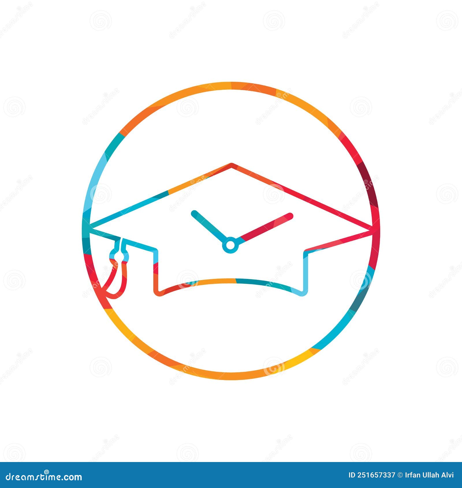 Study Time Vector Logo Design. Graduation Hat with Clock Icon Design ...