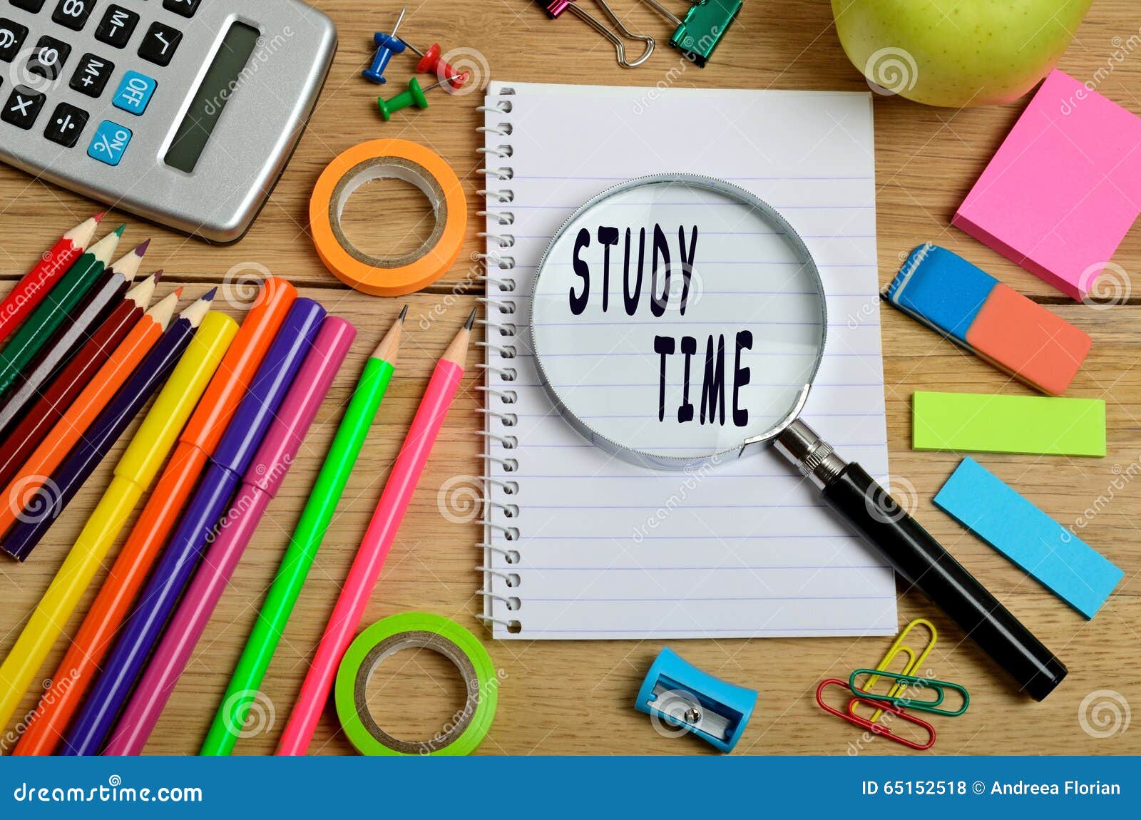 Study time words stock photo. Image of eraser, business - 65152518